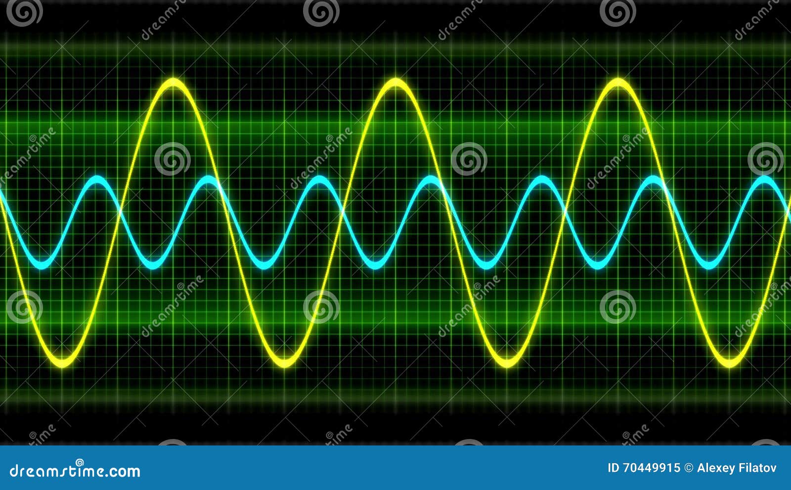 Seamless Looping Animation Oscillogram Sine Waves Stock Video - Video ...