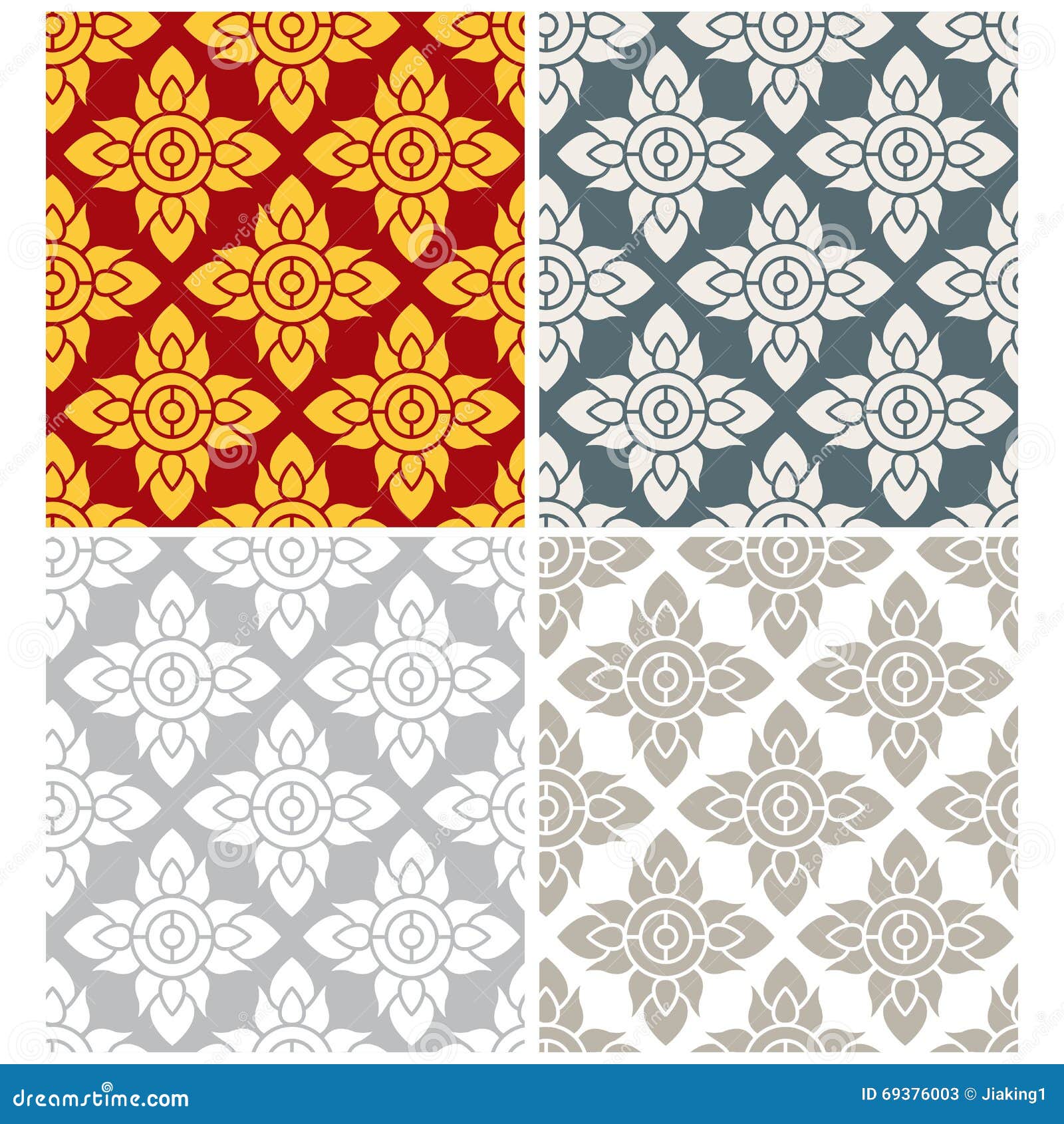 Seamless Lotus Flower Background Vector Illustration | CartoonDealer ...