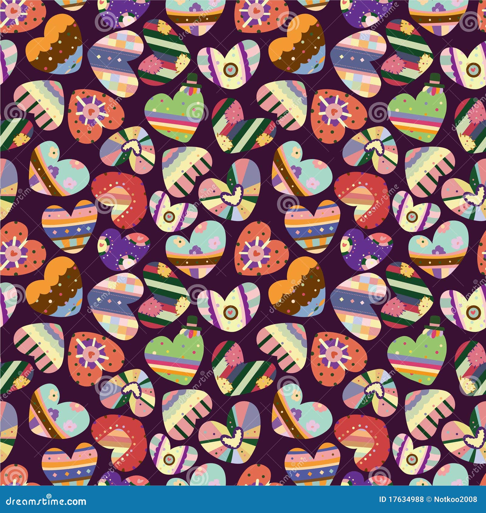 Seamless Love Heart Pattern Stock Vector - Illustration of lover, cover ...