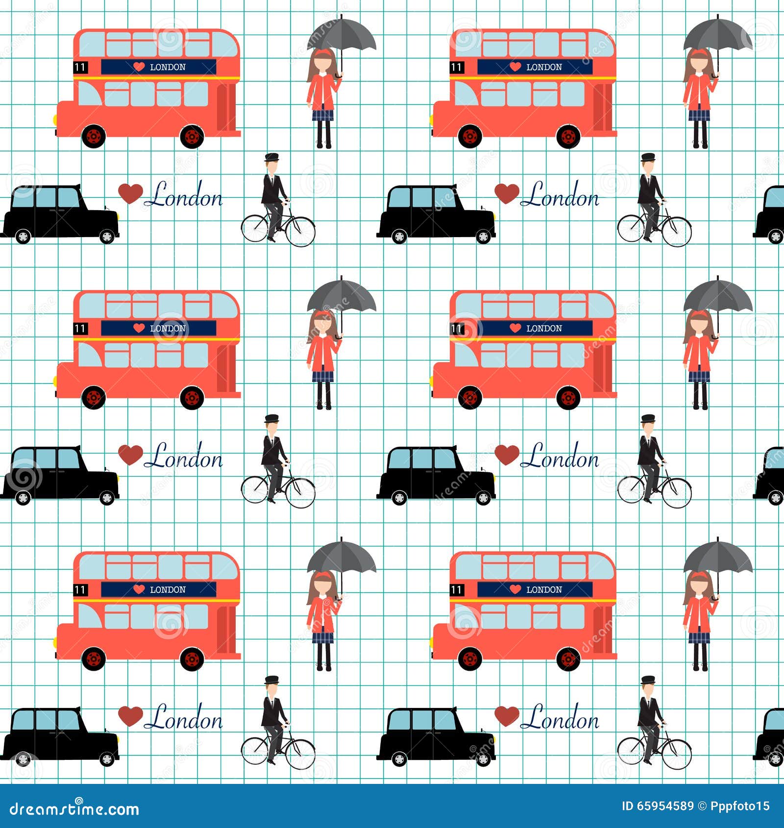 Seamless Love London England Great Britain Pattern Vector Illustration ...