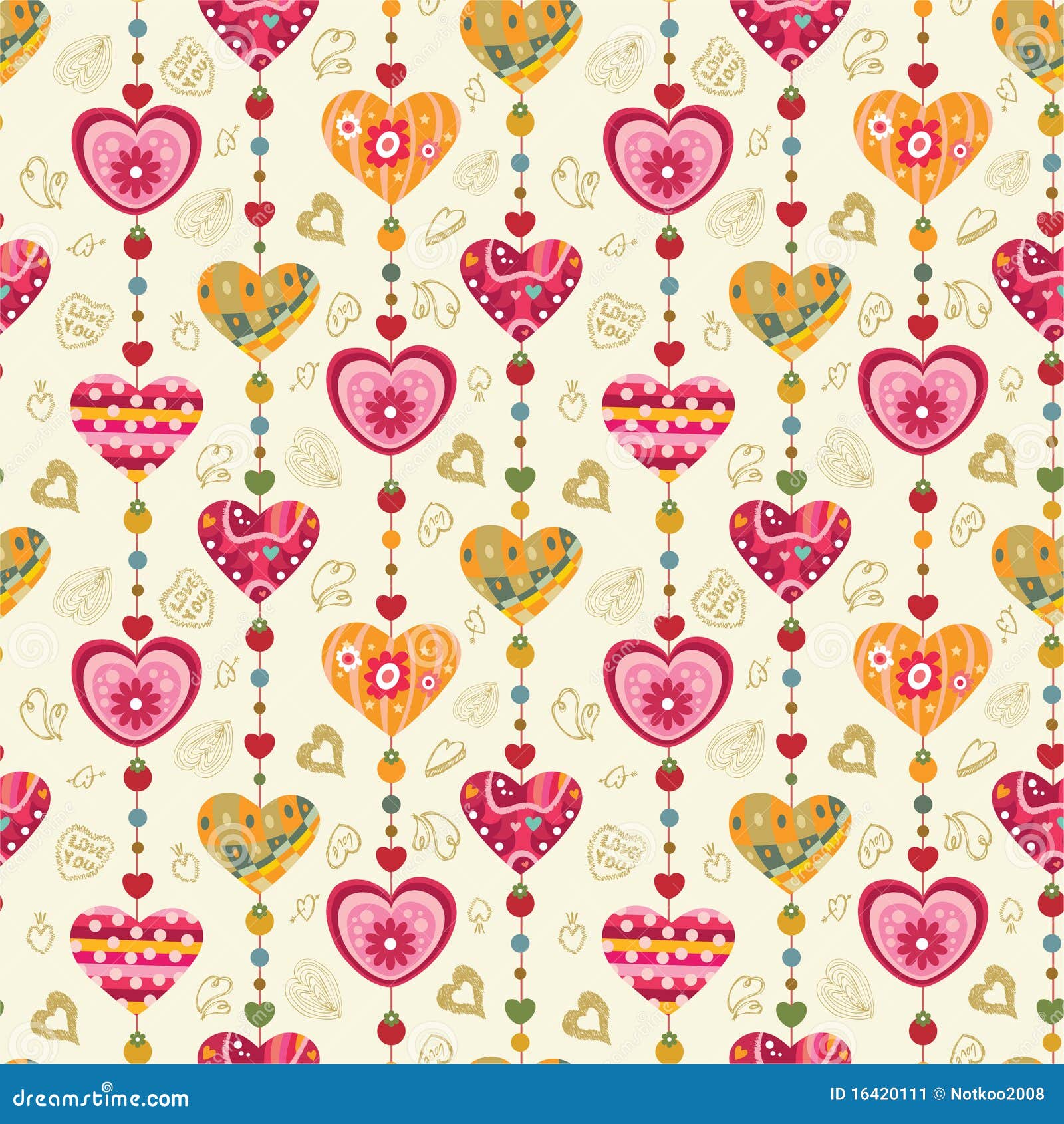 Seamless love pattern stock vector. Illustration of quick - 16420111