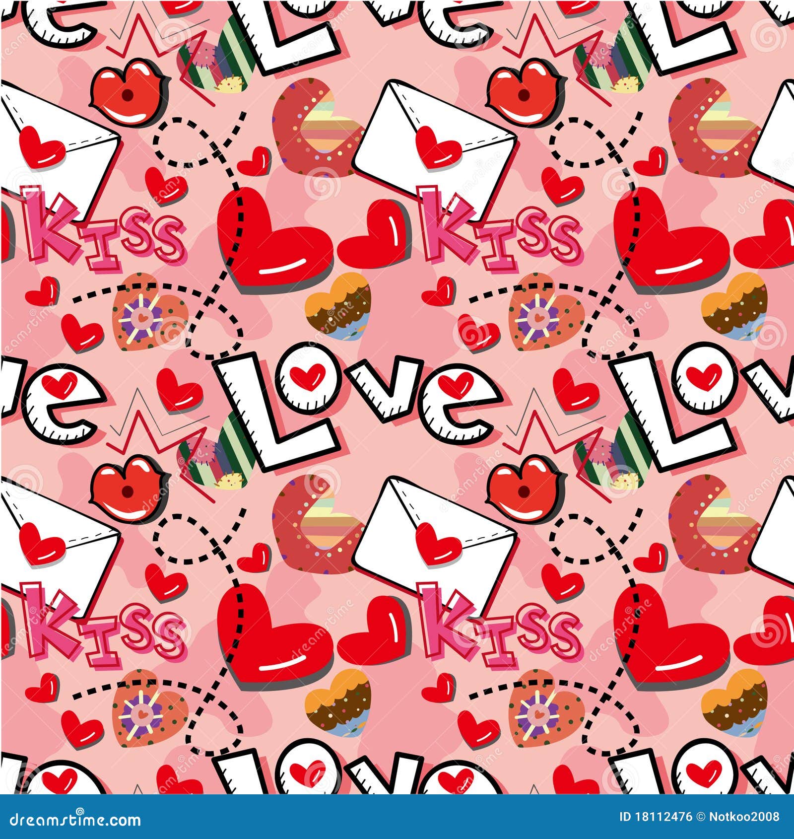 Seamless love pattern stock vector. Illustration of decor - 18112476