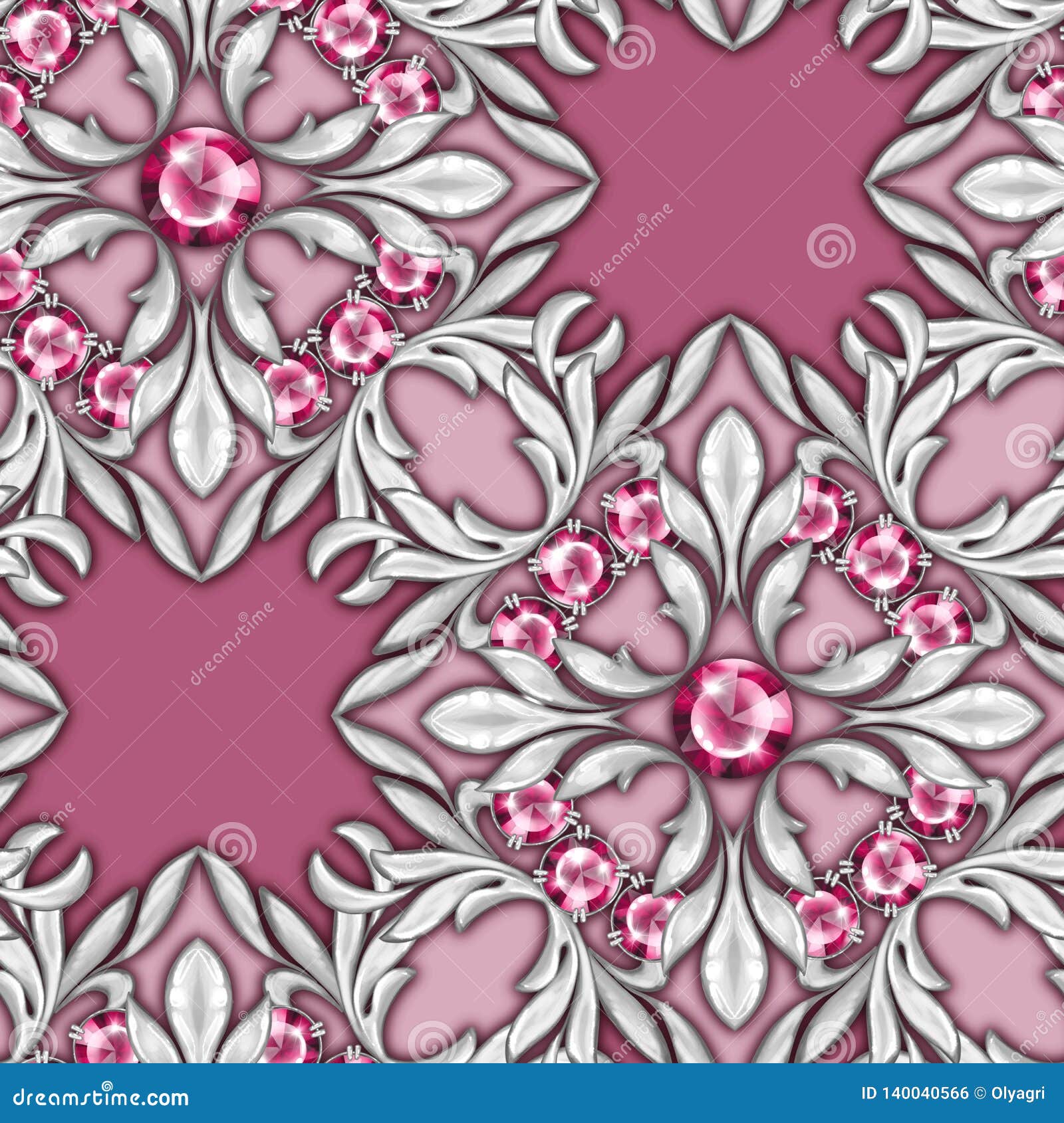 Seamless Luxury Pattern with Emeralds Stock Illustration - Illustration ...