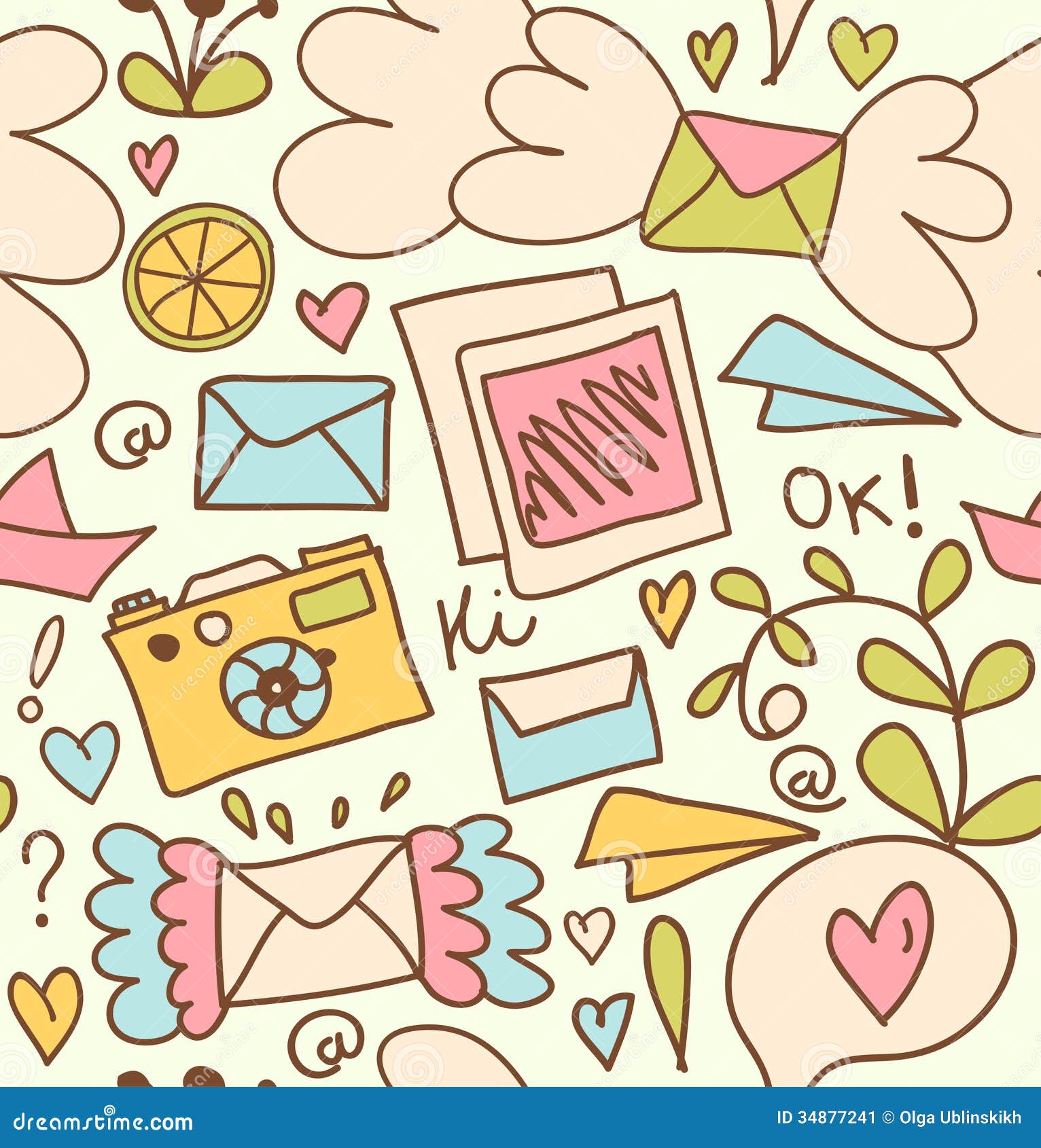 Seamless Mail Pattern. Cartoon Vector | CartoonDealer.com #73240111