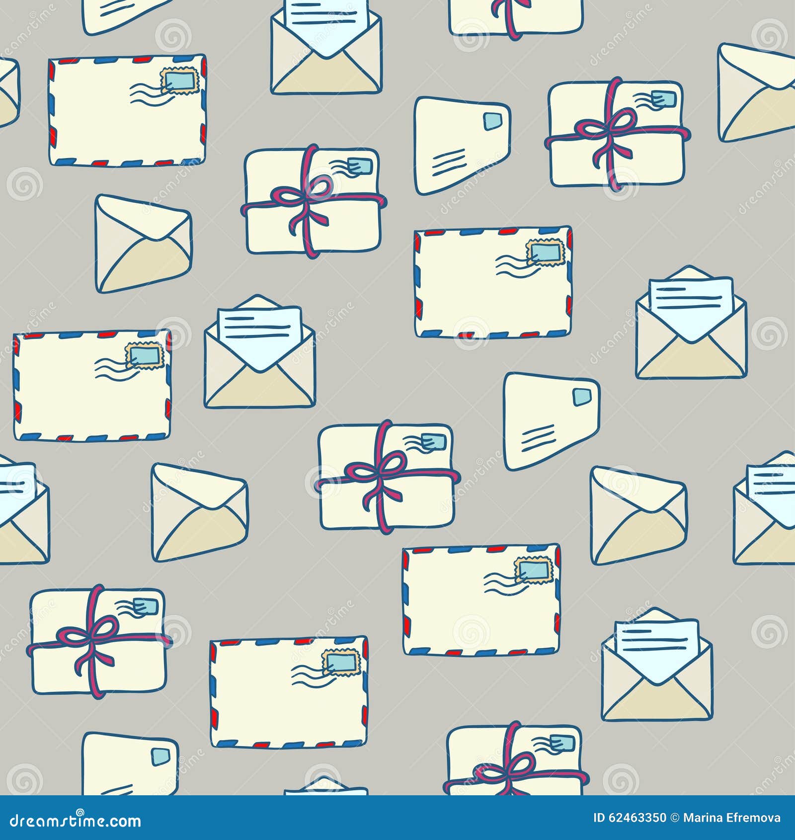 Seamless mail pattern stock vector. Illustration of design - 62463350