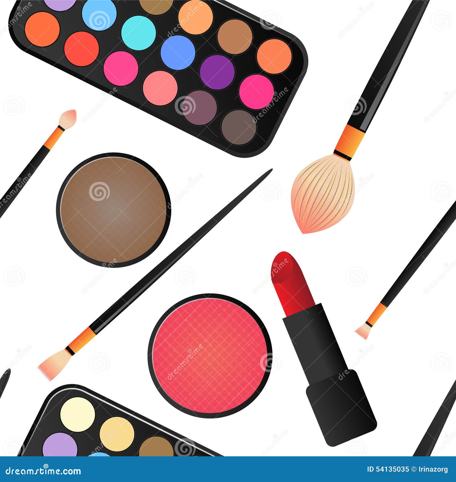 Seamless Makeup and Cosmetics Stock Vector - Illustration of date ...