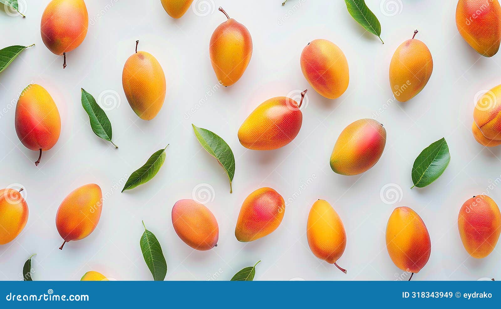 Seamless Mango Patterns on a White Background with Soft Lighting Stock ...
