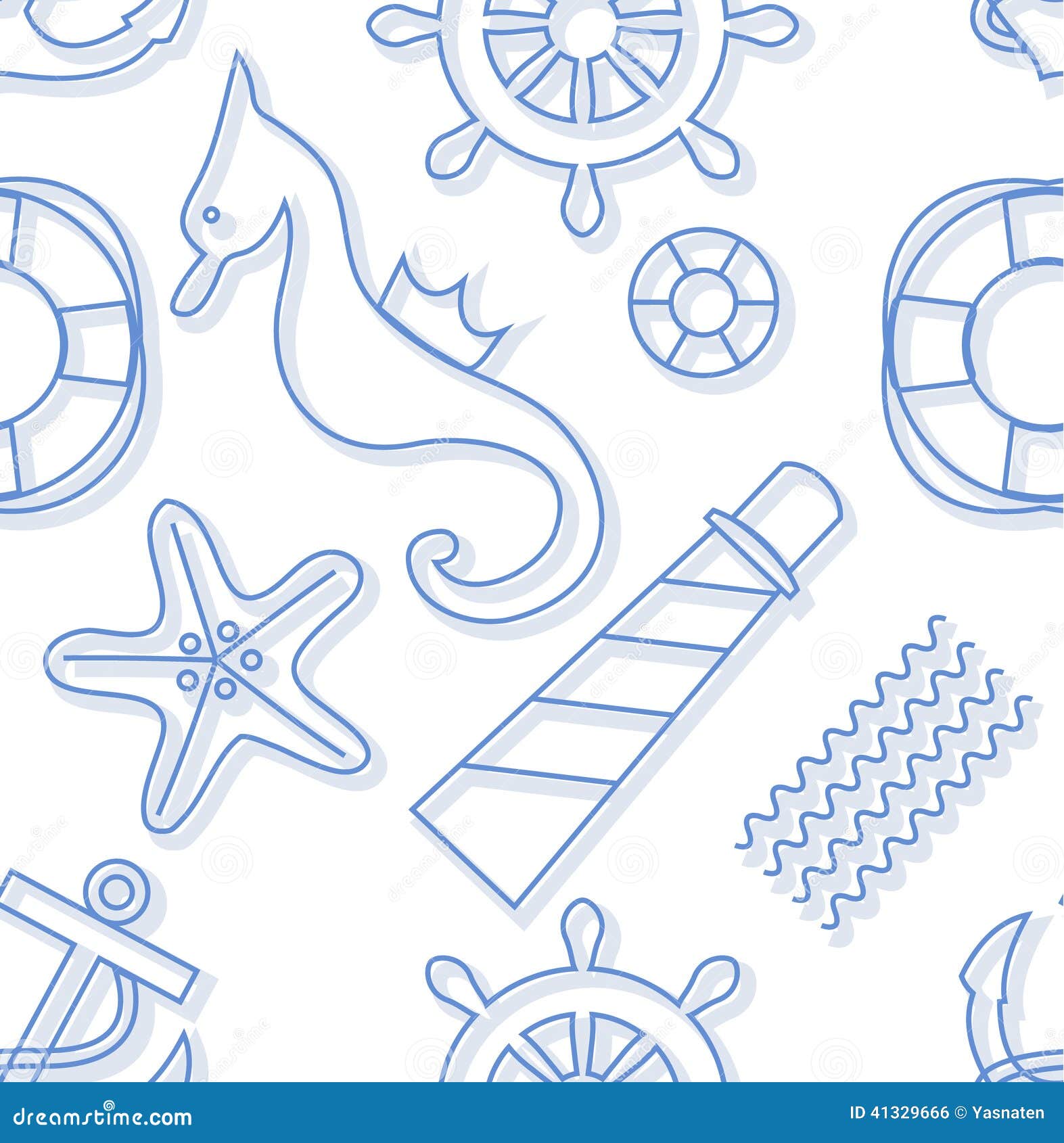 Seamless marine background stock vector. Illustration of pattern - 41329666