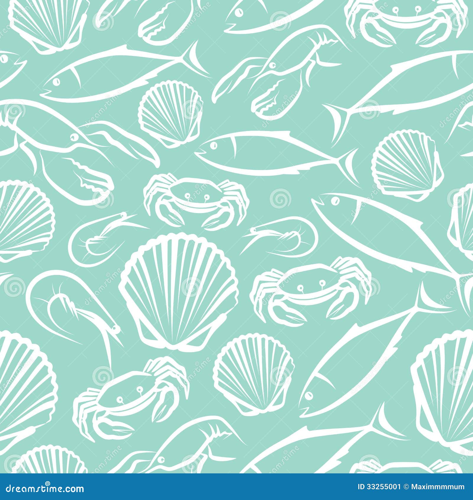 Seamless marine pattern stock illustration. Illustration of design ...
