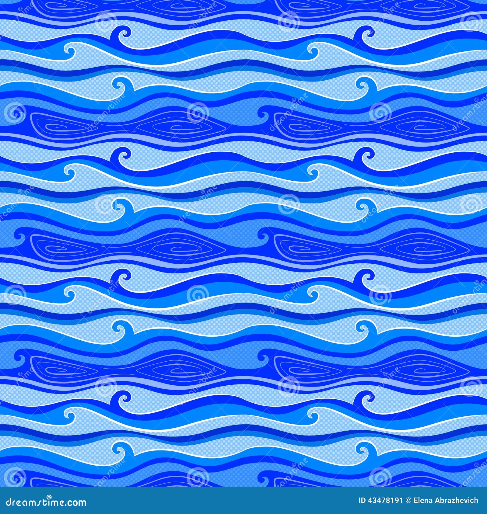 Seamless marine pattern stock vector. Illustration of ocean - 43478191