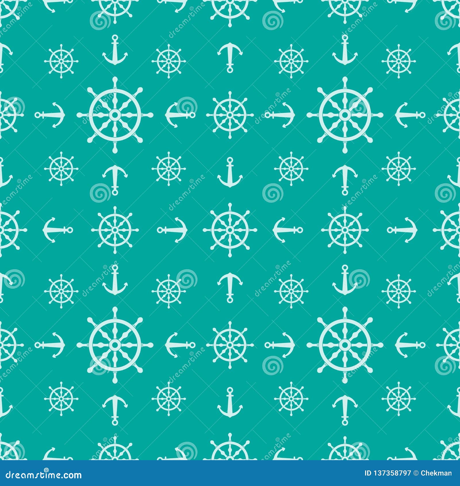 Seamless Marine Pattern. Vector Illustration Stock Illustration ...