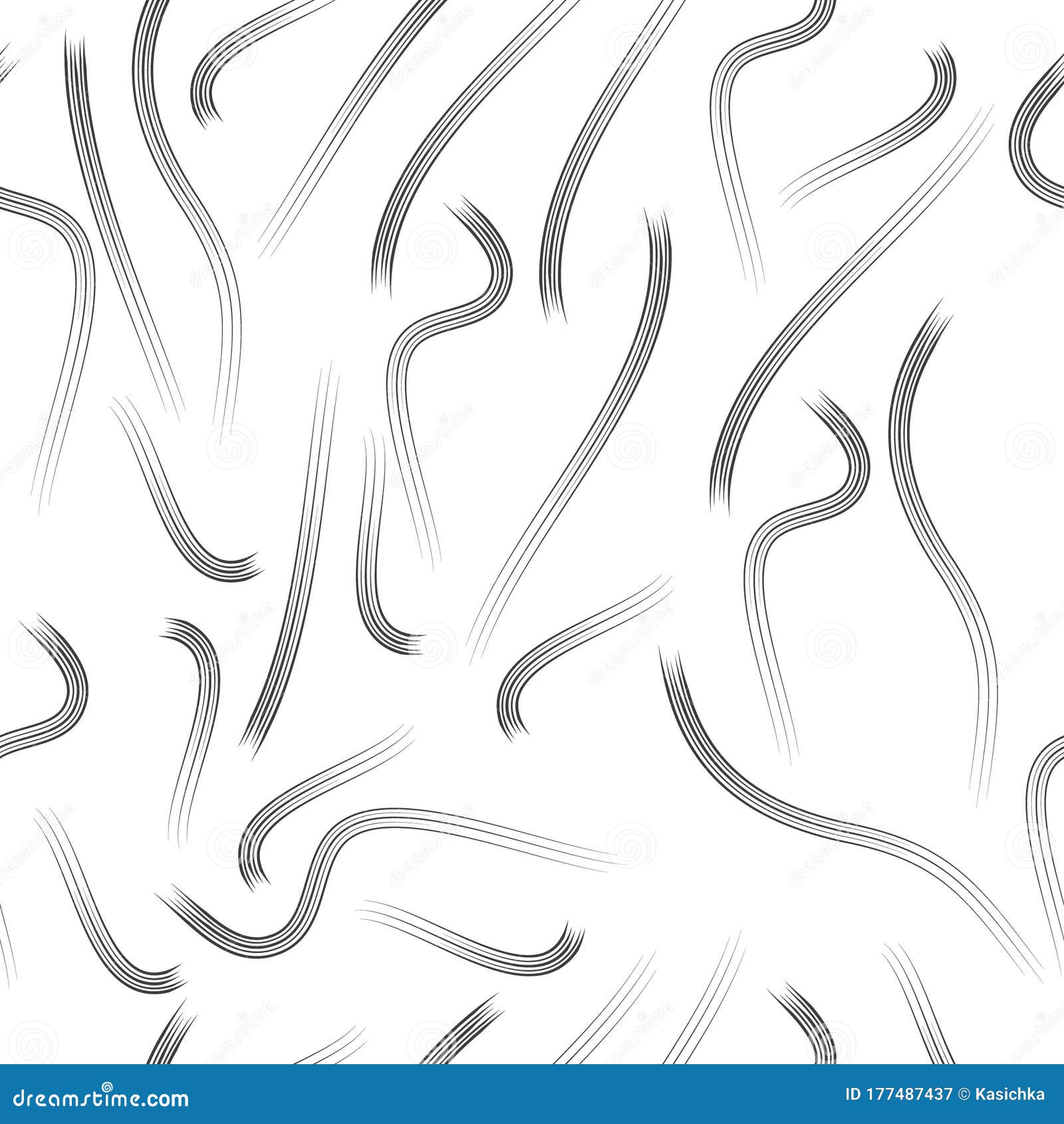 Seamless Marker Pattern with Isolated Curves Lines Stock Illustration ...