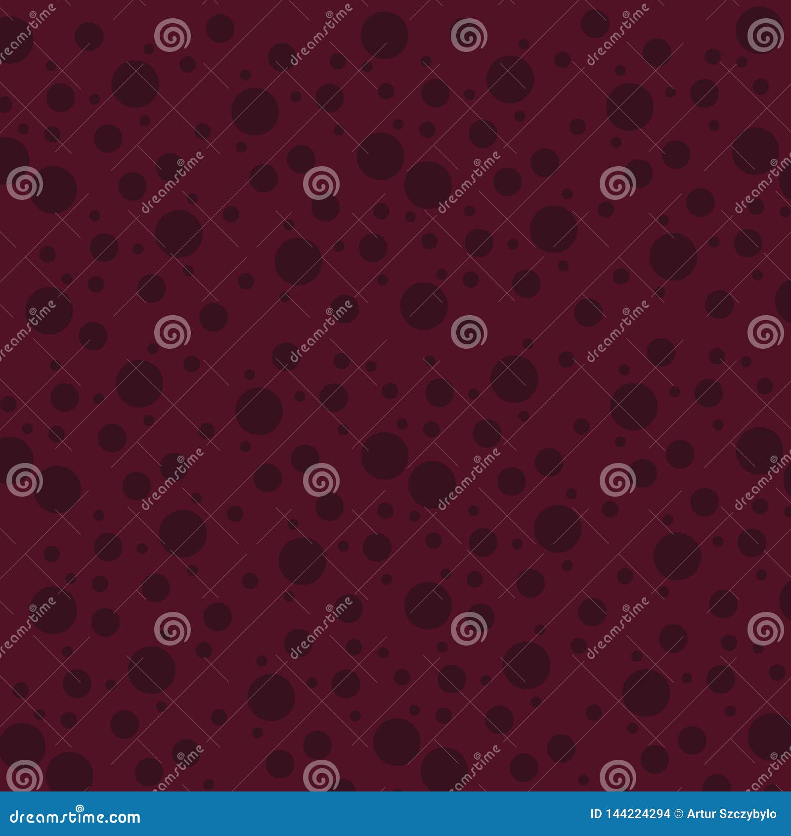 Seamless Maroon Circles Spots in Different Sizes Scattered Red Polka ...