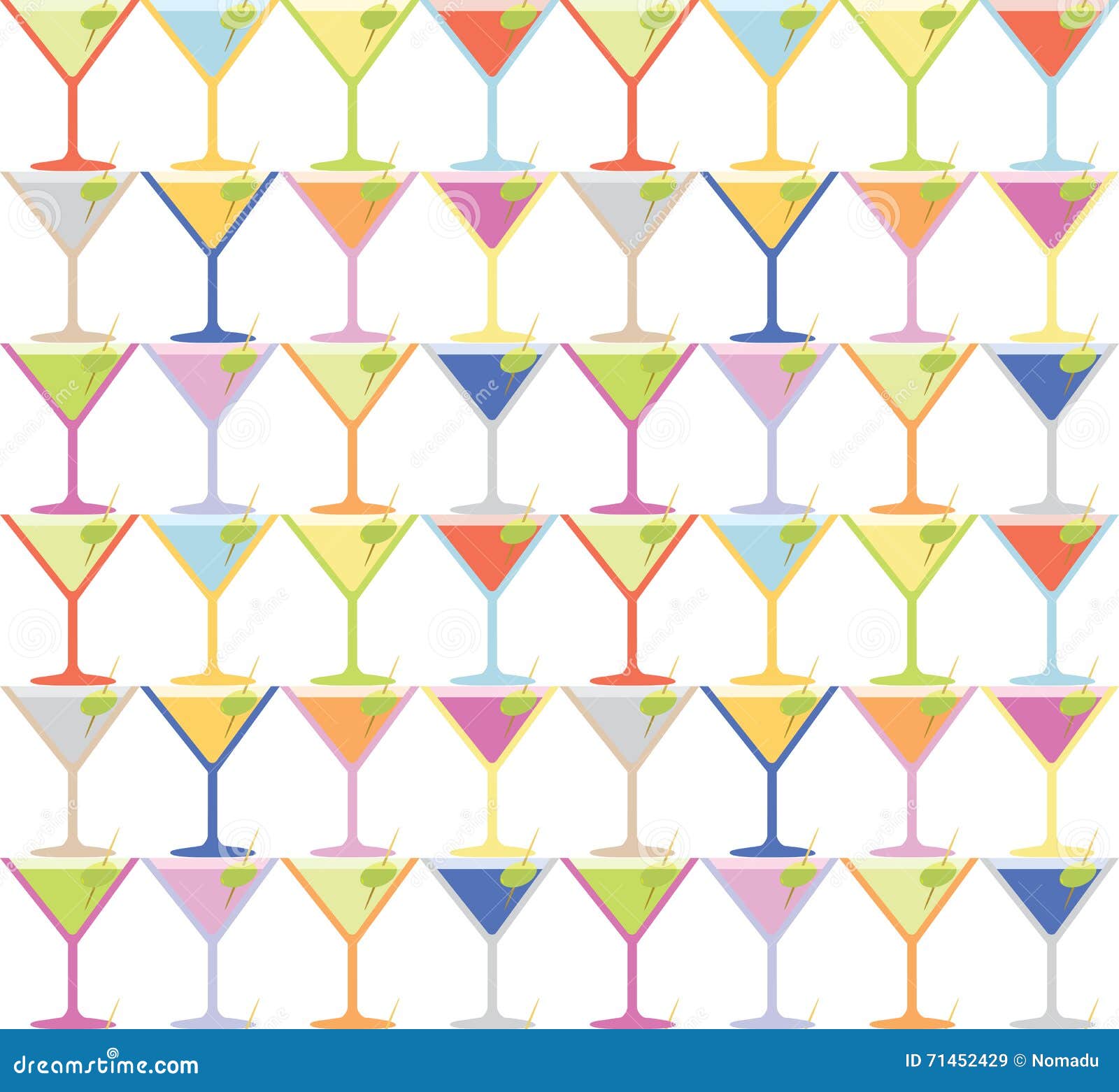 Seamless Martini Glass Pattern Stock Vector - Illustration of alcohol ...