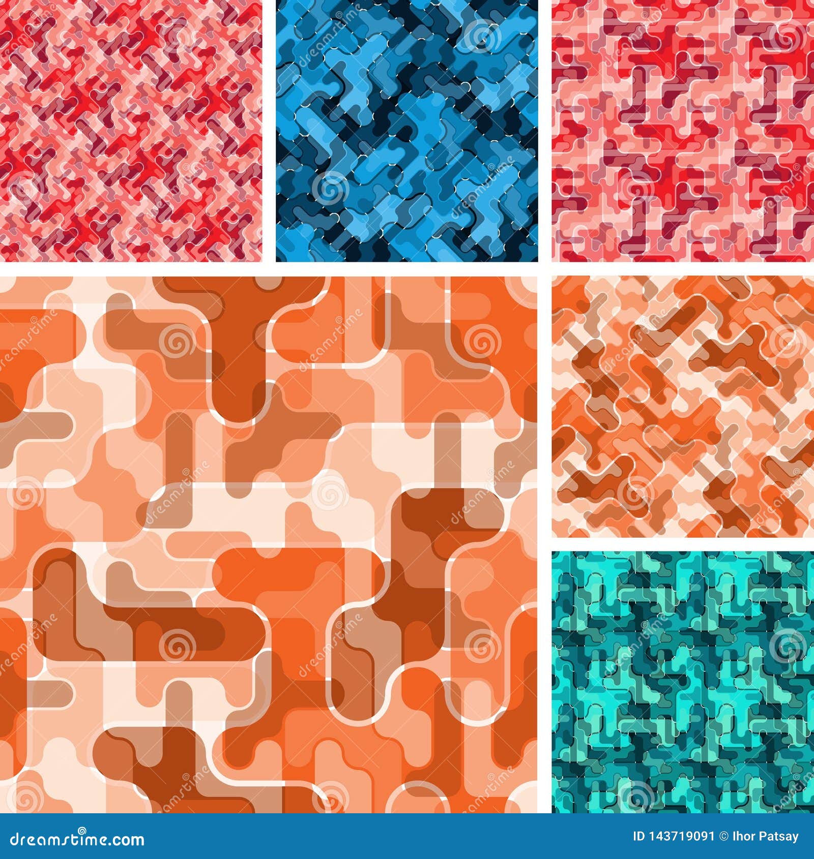 Seamless material patterns stock vector. Illustration of retro - 143719091