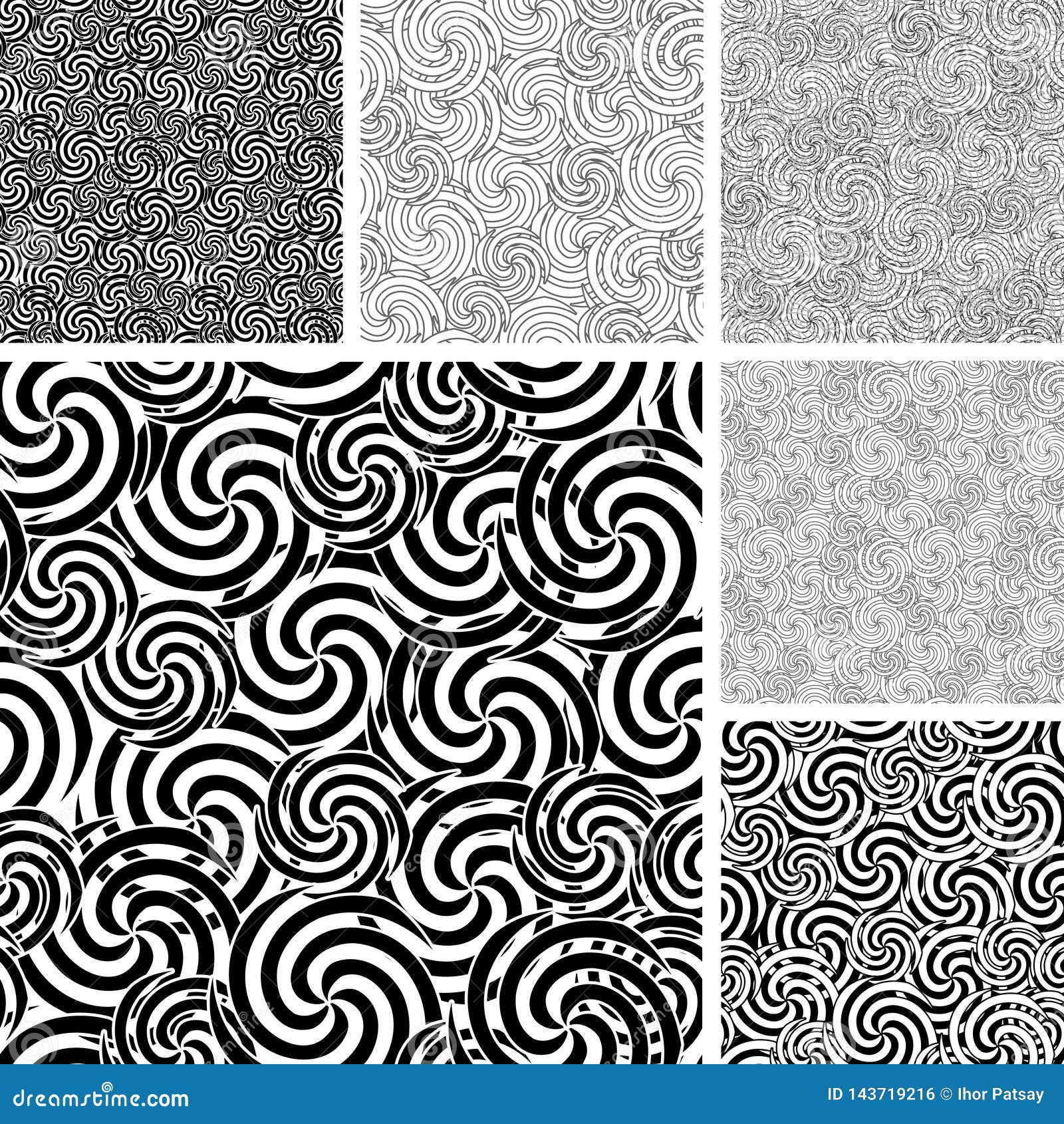 Seamless Material Wave Patterns Stock Vector - Illustration of ...