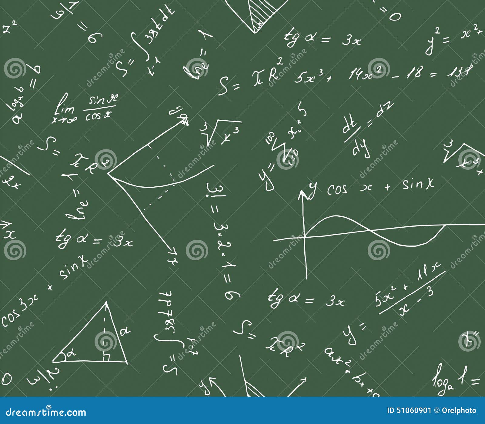 Seamless math background stock vector. Illustration of proof - 51060901