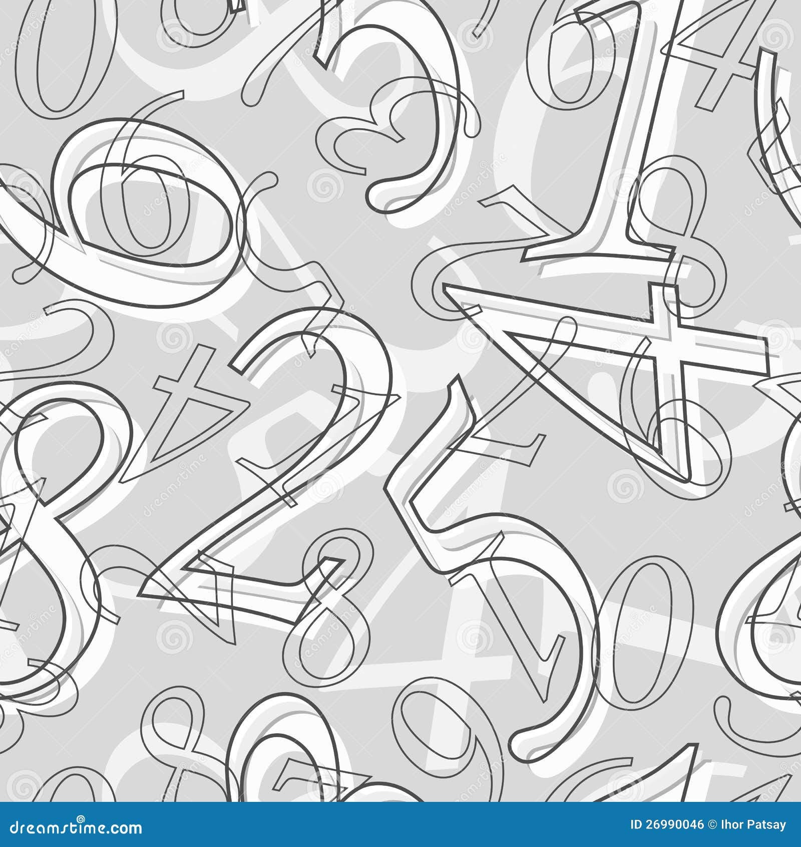 Seamless Mathematical Pattern Stock Vector - Illustration of numeral ...