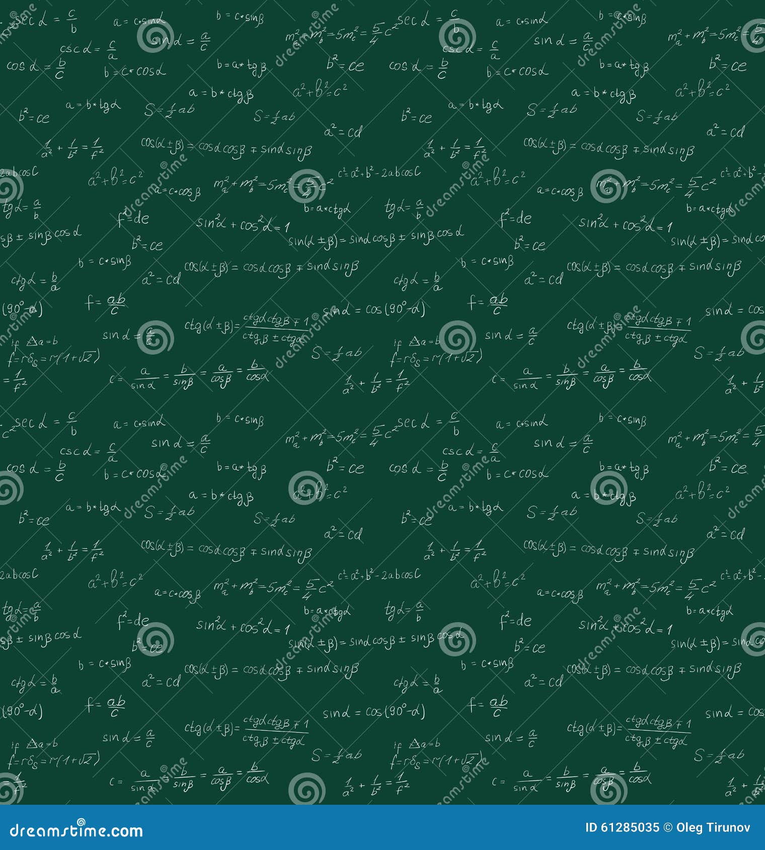 Seamless Mathematics Handwriting Stock Vector - Illustration of chalk ...