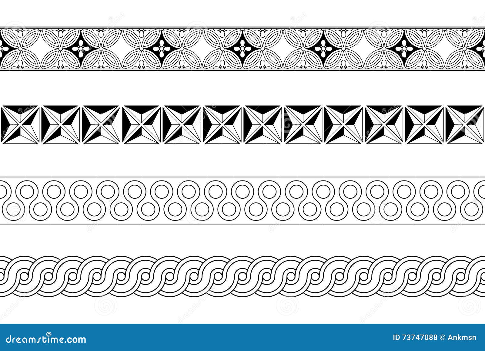 Seamless Meander Pattern Strip Stock Vector - Illustration of ...