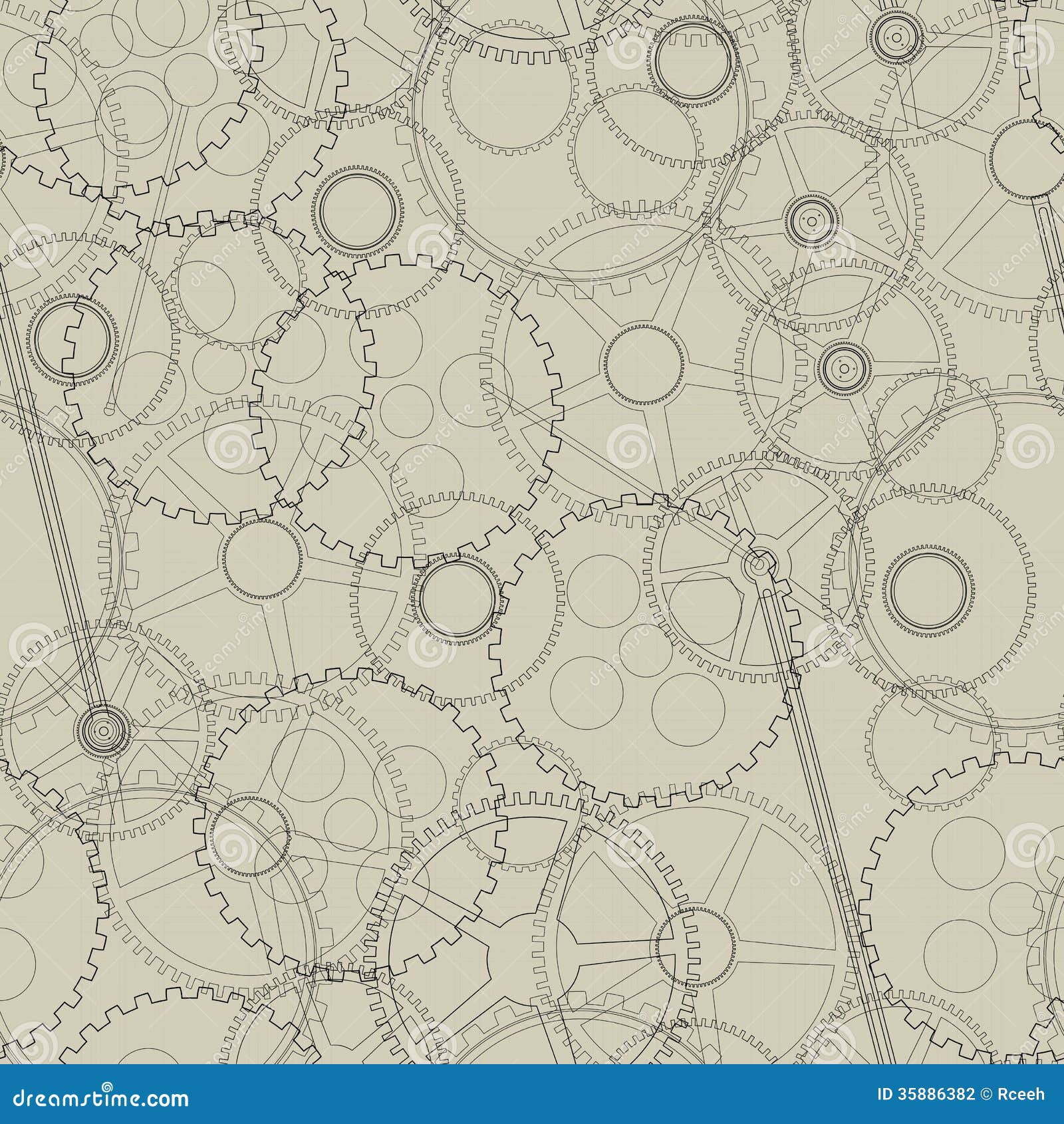 Seamless mechanical gear stock vector. Illustration of frame - 35886382