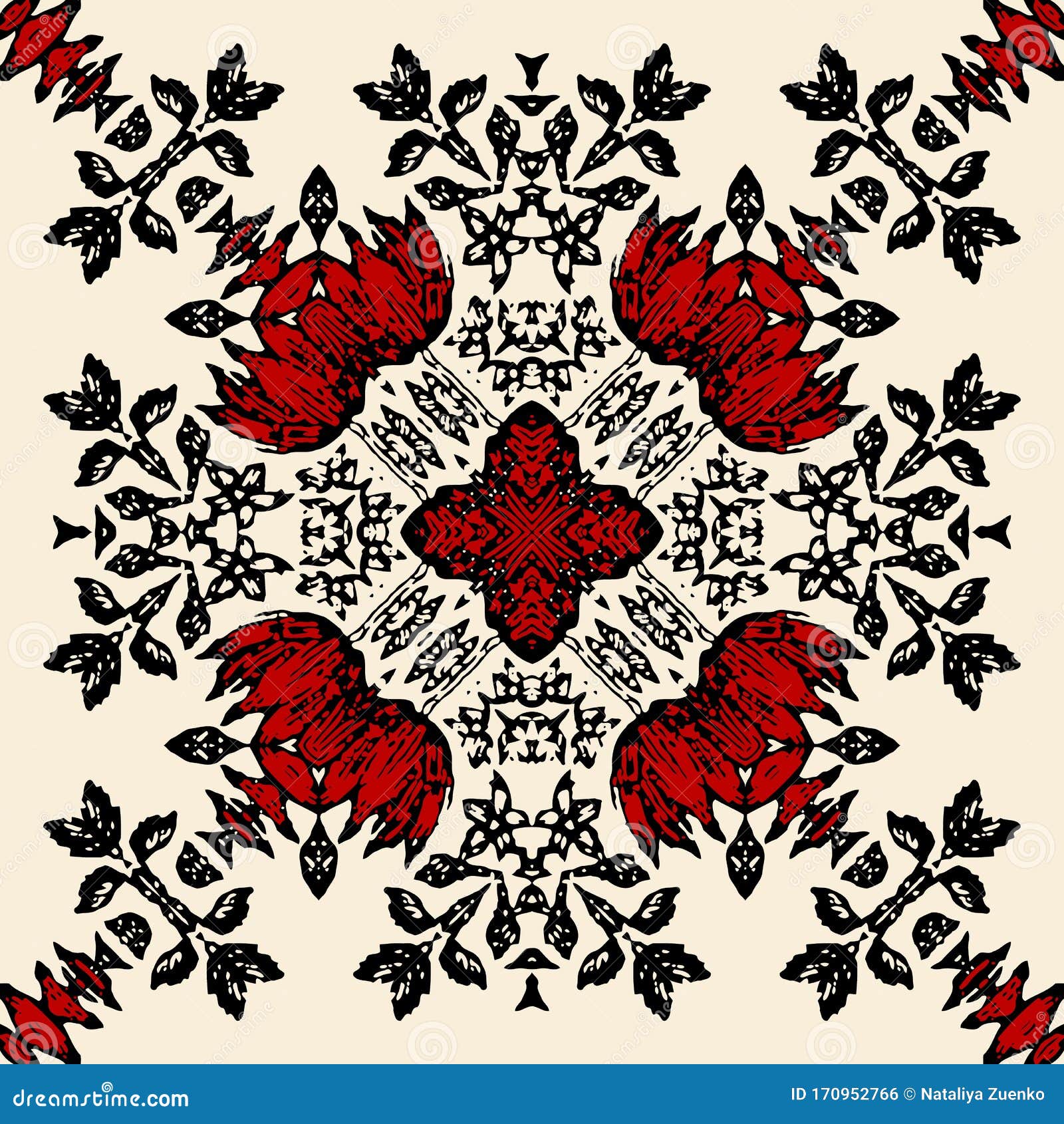 Seamless Medieval Abstract Color Woven Symmetrical Square Pattern Stock ...