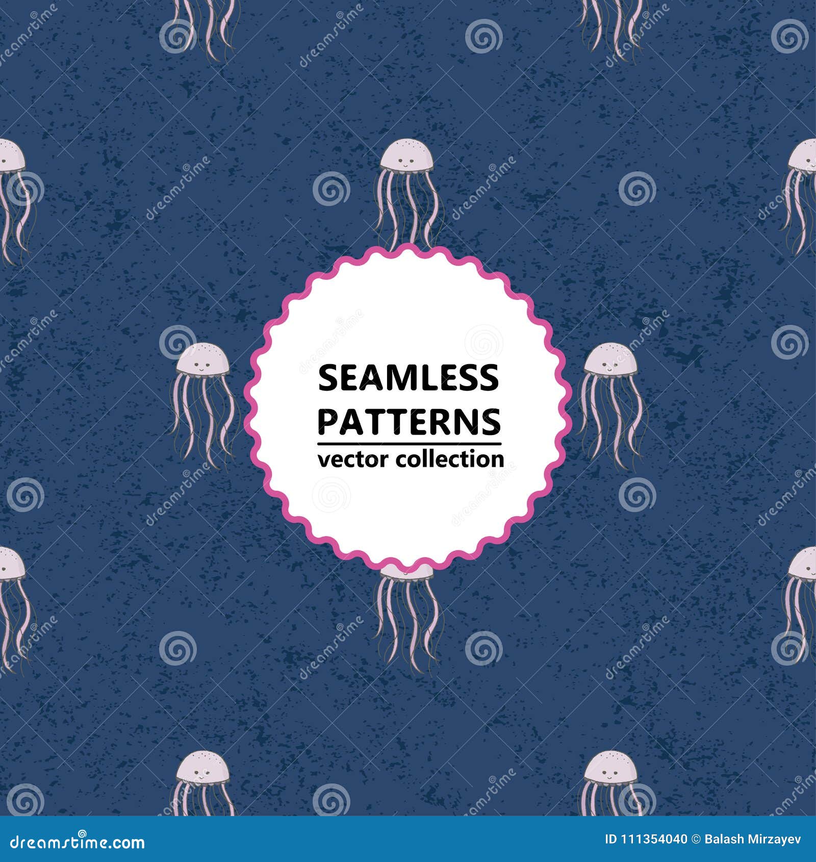 Seamless Medusa Vector Pattern. Background Illustration Stock Vector ...