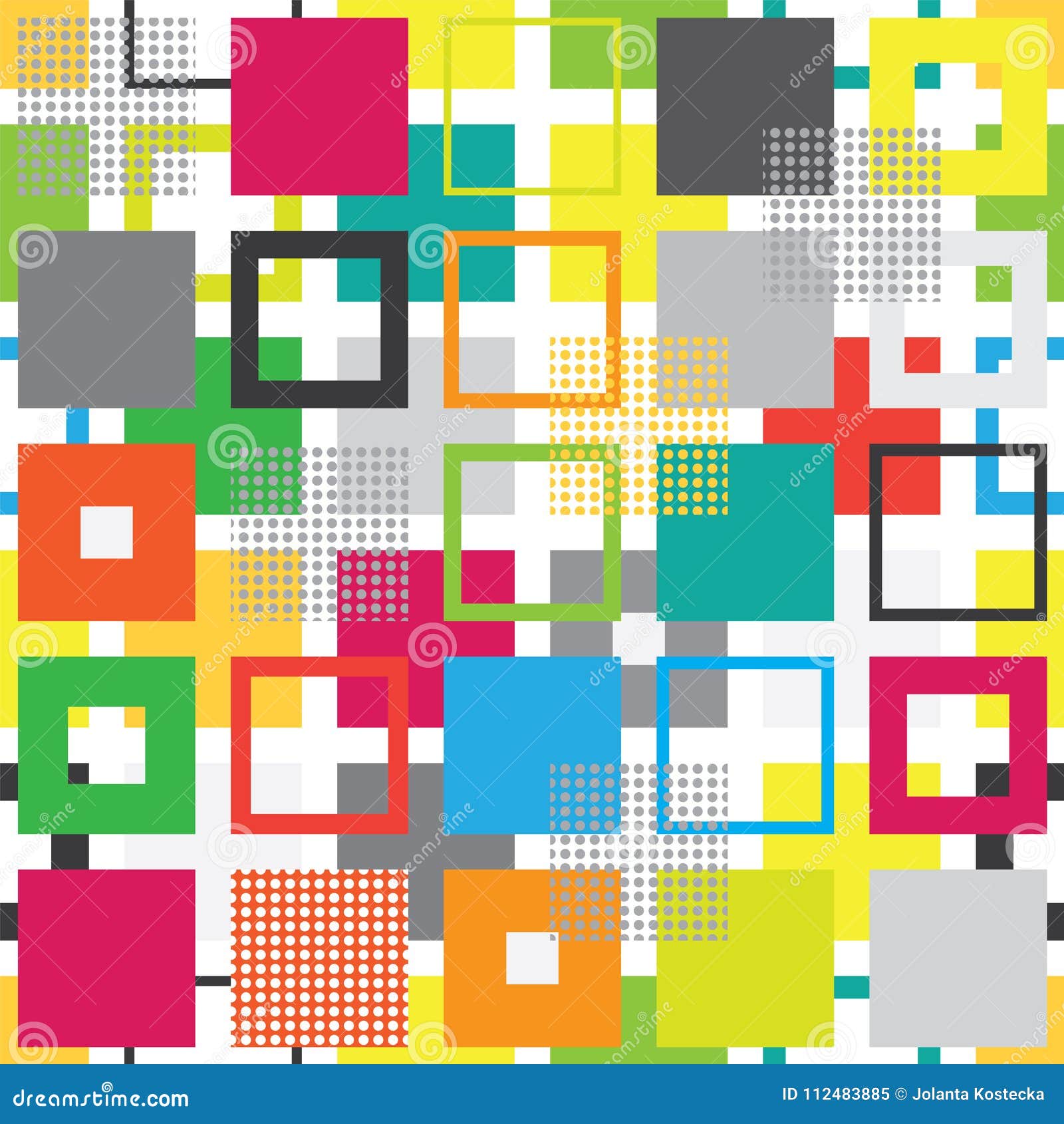 Seamless Memphis Style Pattern with Colorful Squares Stock Vector ... Seamless Memphis Style Pattern with Colorful Squares Stock Vector ...