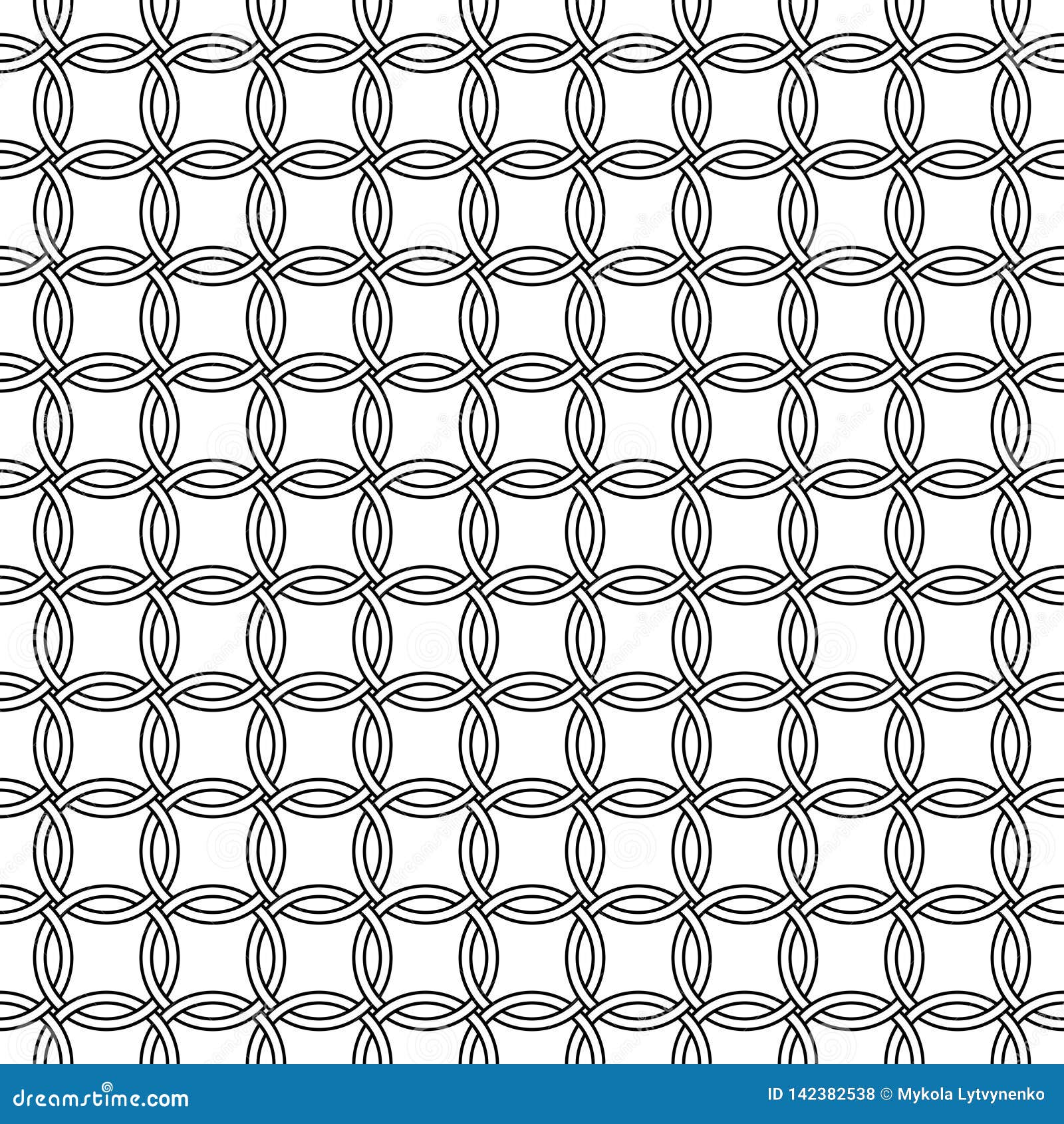 Seamless Mesh Pattern Round Rings, Vector Intertwined Chain Mail ...