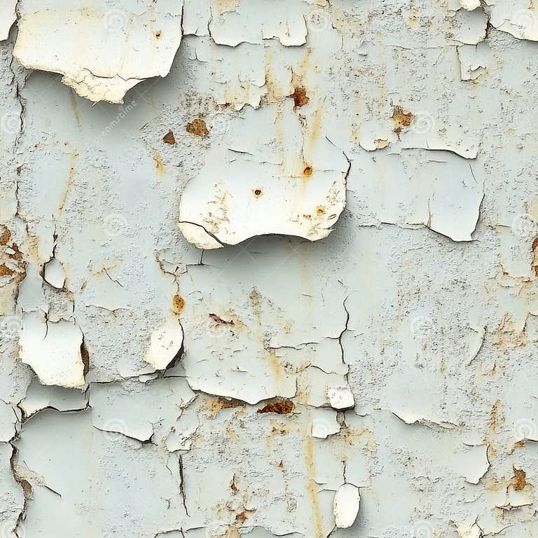 Seamless Metal Texture with Peeling White Paint and Deep Rust Spots ...