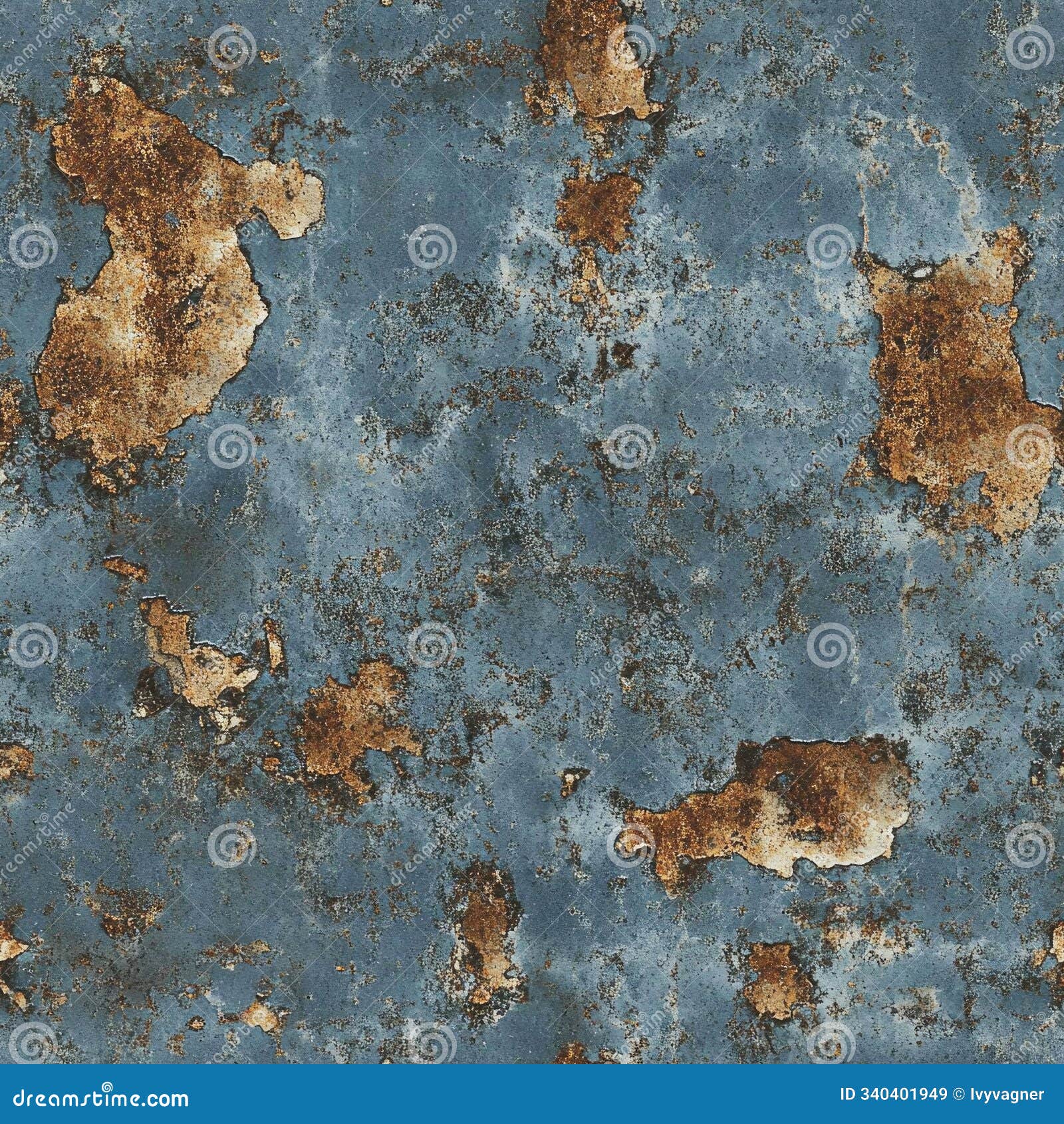 Seamless Metal Texture with Rust and Chipped Blue Paint Stock Image ...