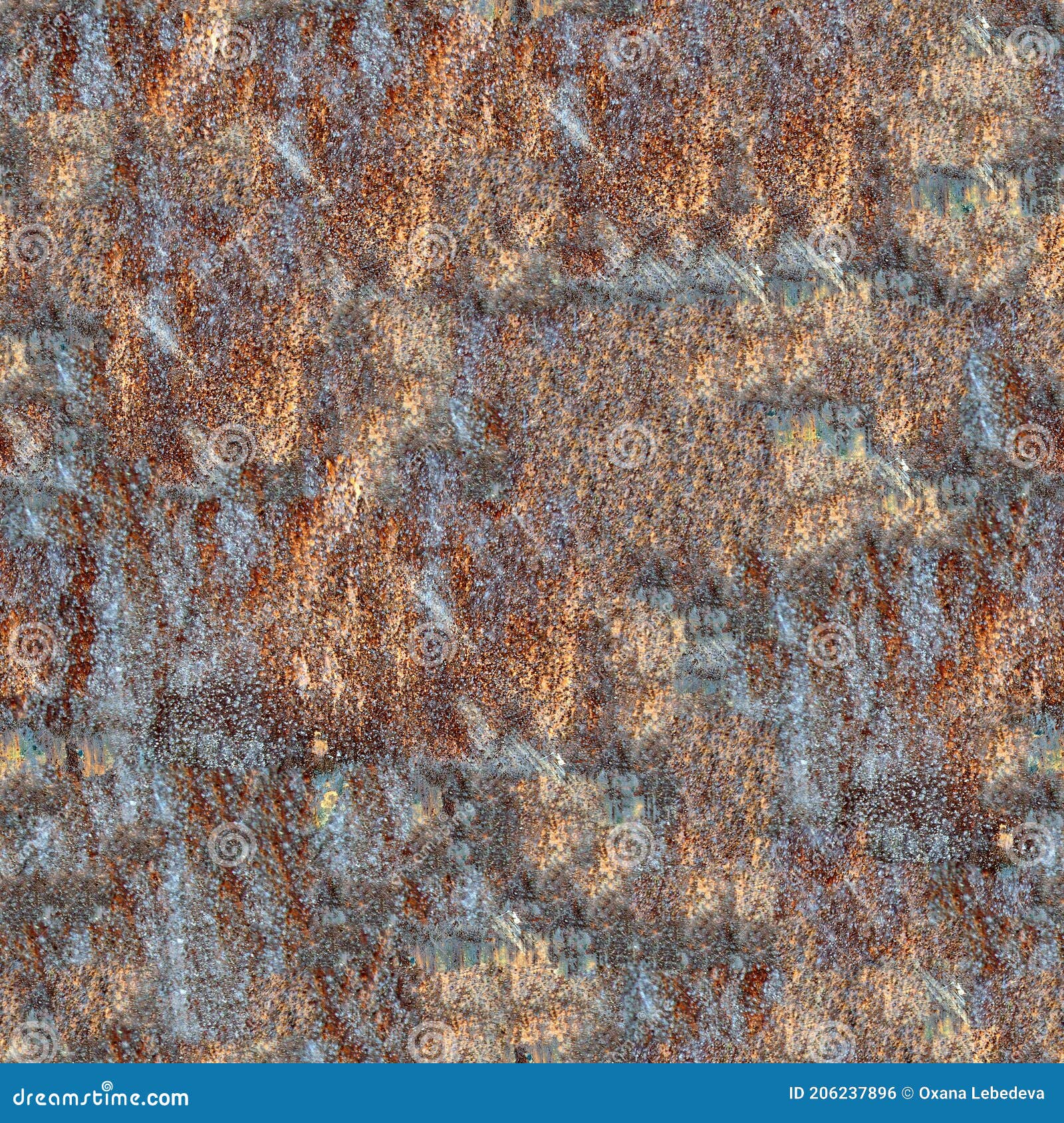 Seamless Metal Texture with Rust Cover and Empty Place for Your Text or ...