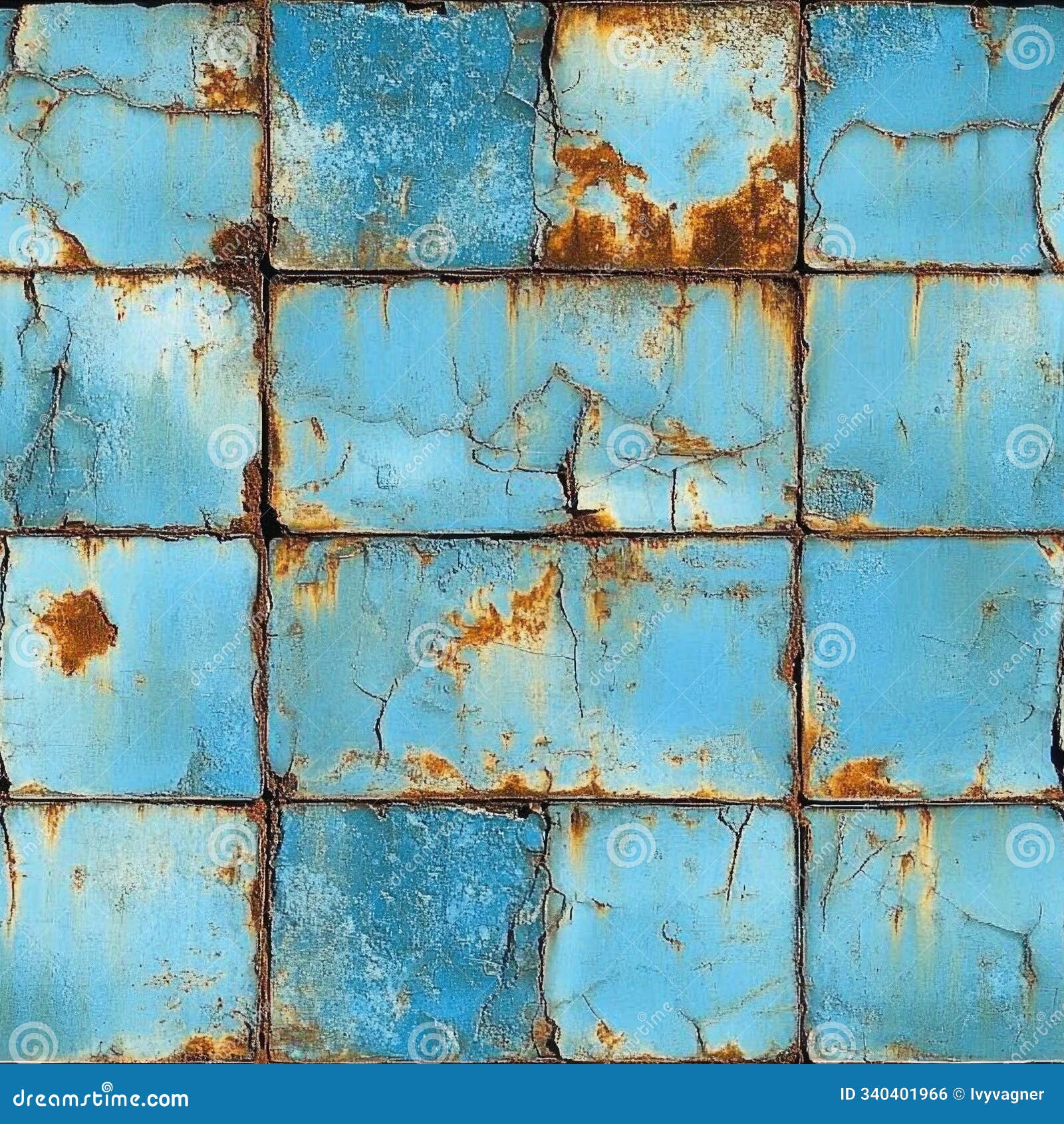 Seamless Metal Texture with Rust Patches and Faded Blue Paint Stock ...