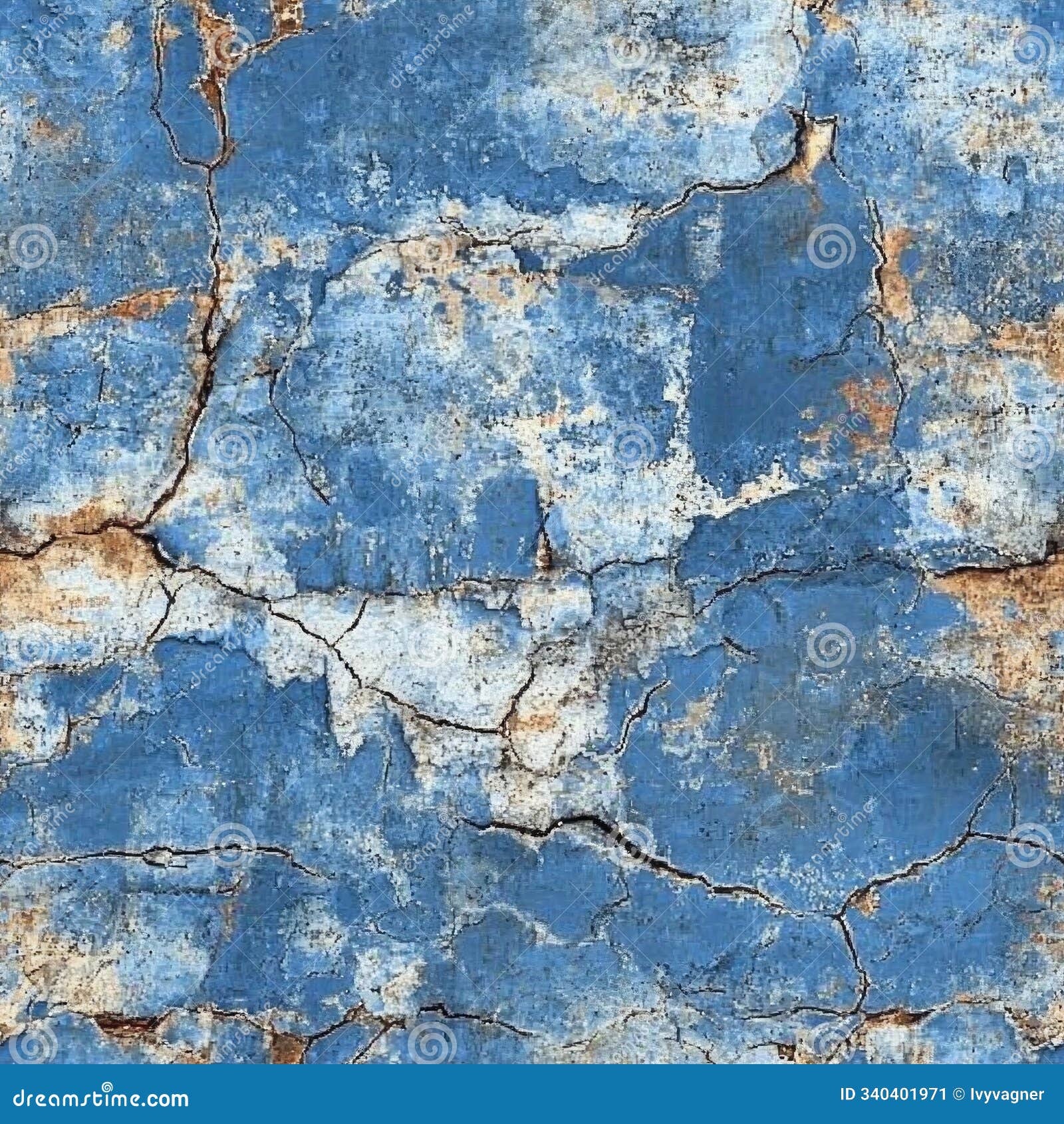 Seamless Metal Texture with Rust Patches and Faded Blue Paint Stock ...
