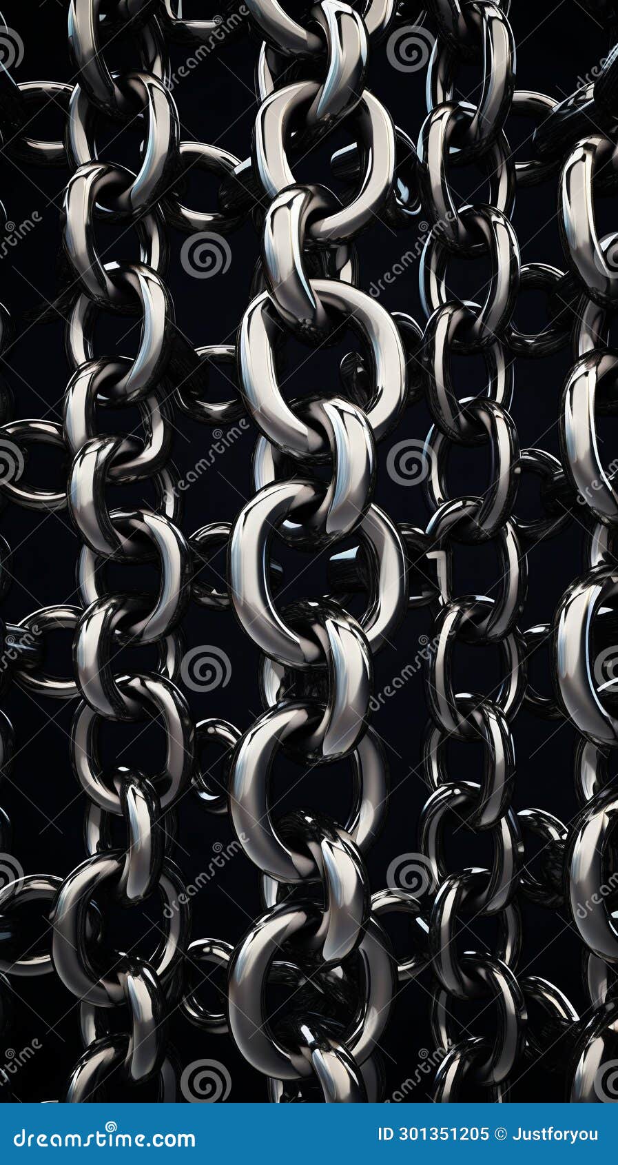 Seamless Metallic Chain Patterns on Dark Background. Generative Ai ...