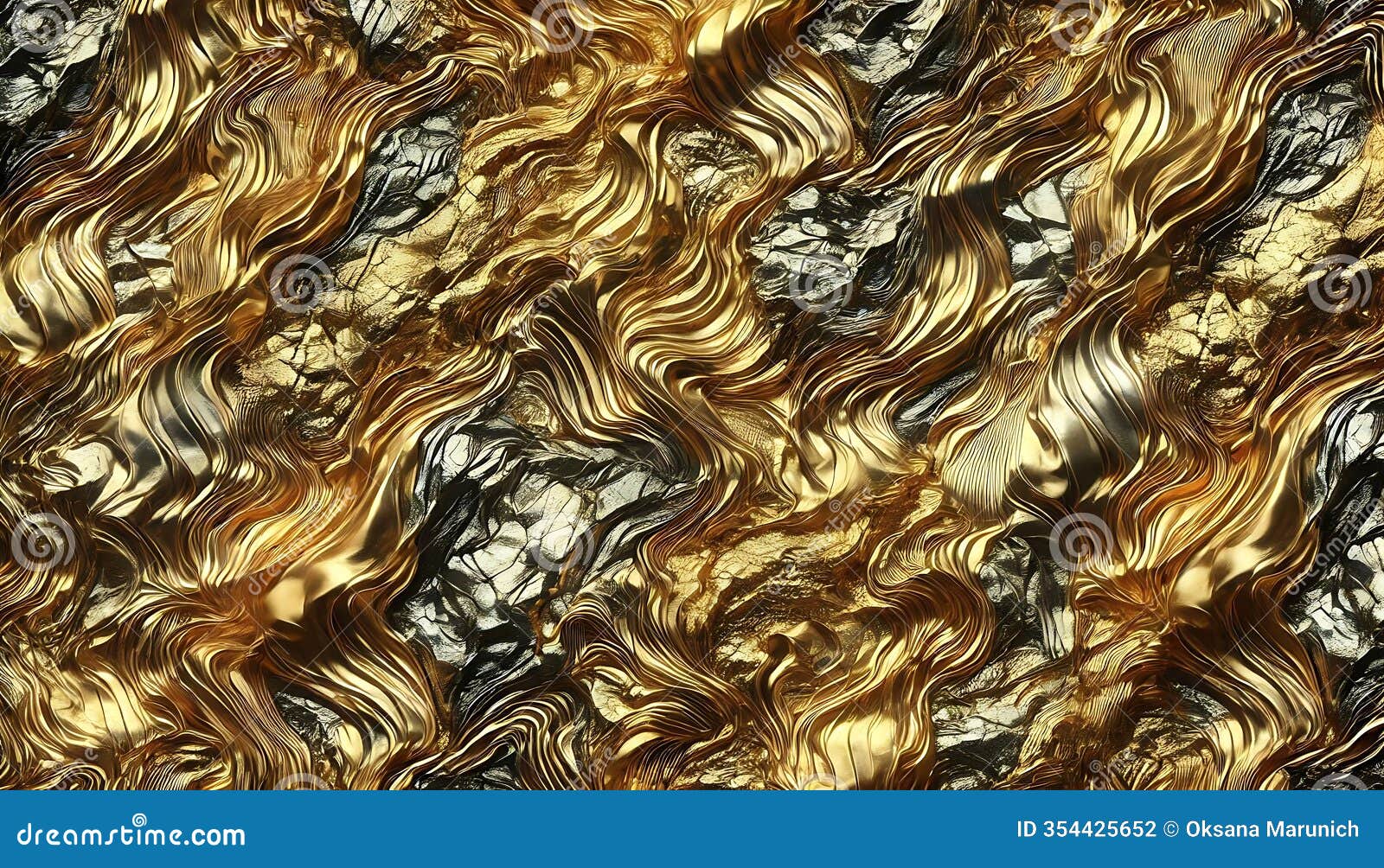 Seamless Metallic Gold Foil Texture with Bold Hammered Patterns, Rough ...