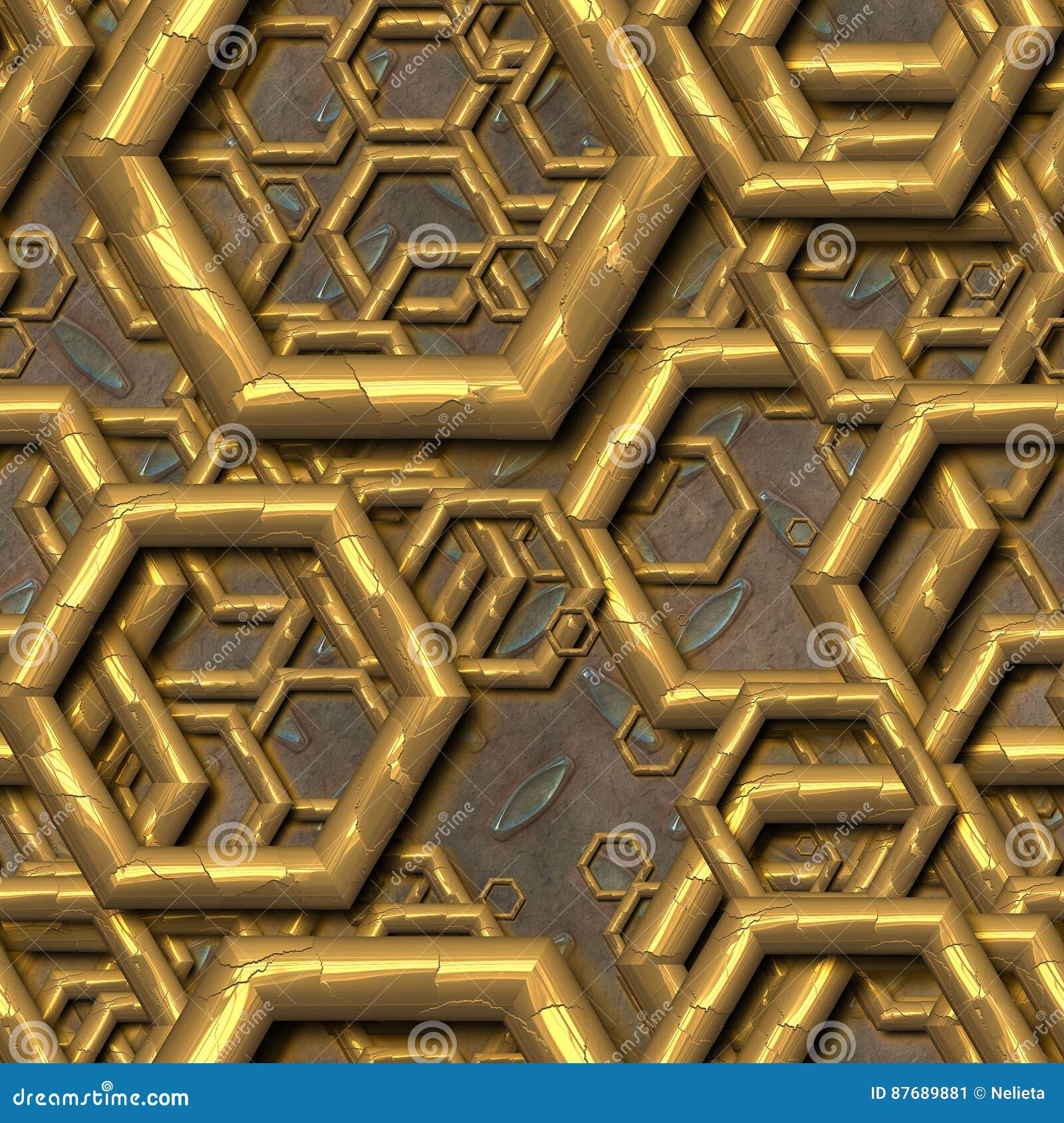 Seamless metallic pattern stock illustration. Illustration of design ...