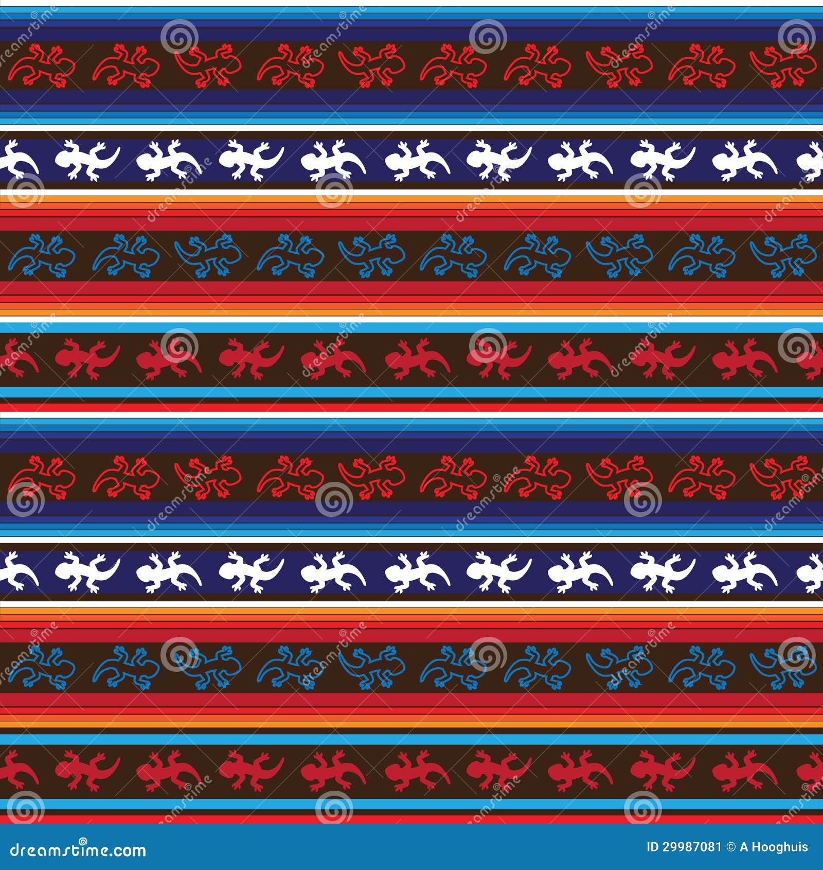 Seamless Mexican Lizard Fabric Pattern Vector Illustration ...