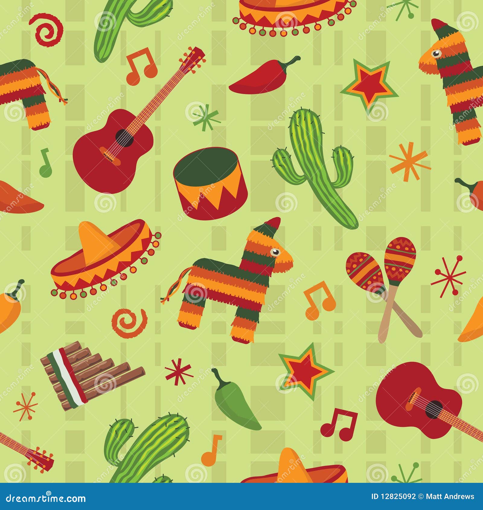 Seamless mexican pattern stock vector. Illustration of fiesta - 12825092