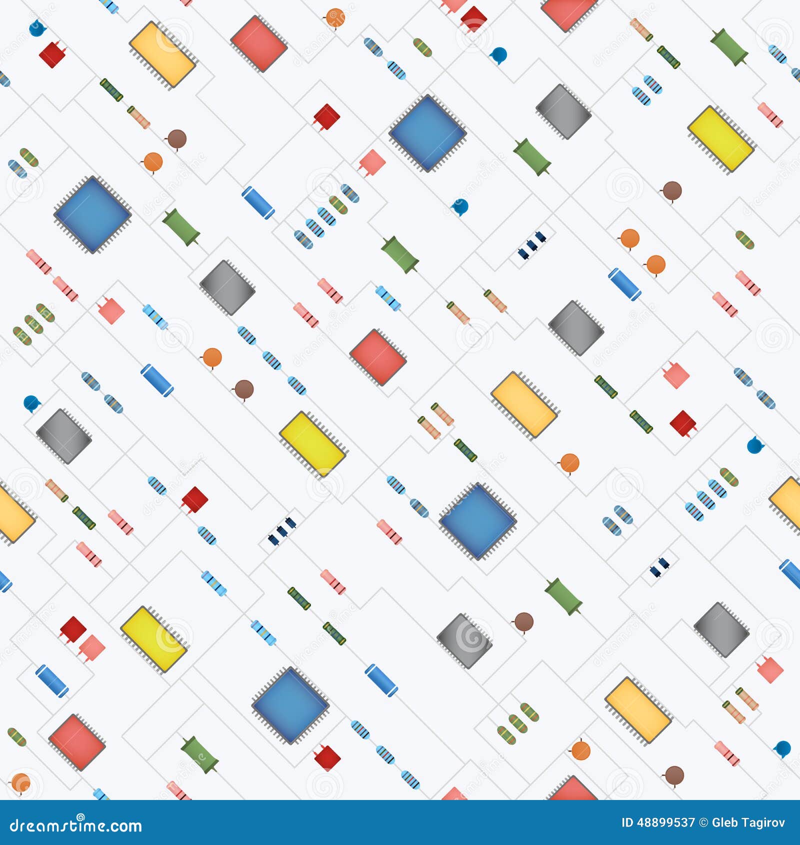 Seamless Microchip Background Vector Illustration | CartoonDealer.com ...