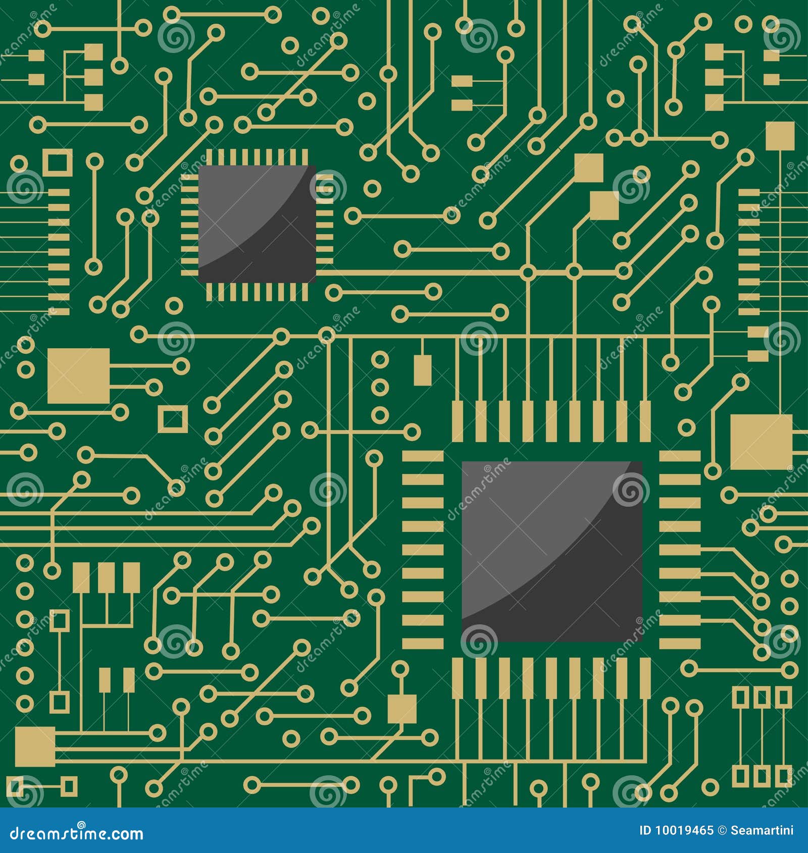 Seamless microcircuit stock vector. Illustration of digitally - 10019465