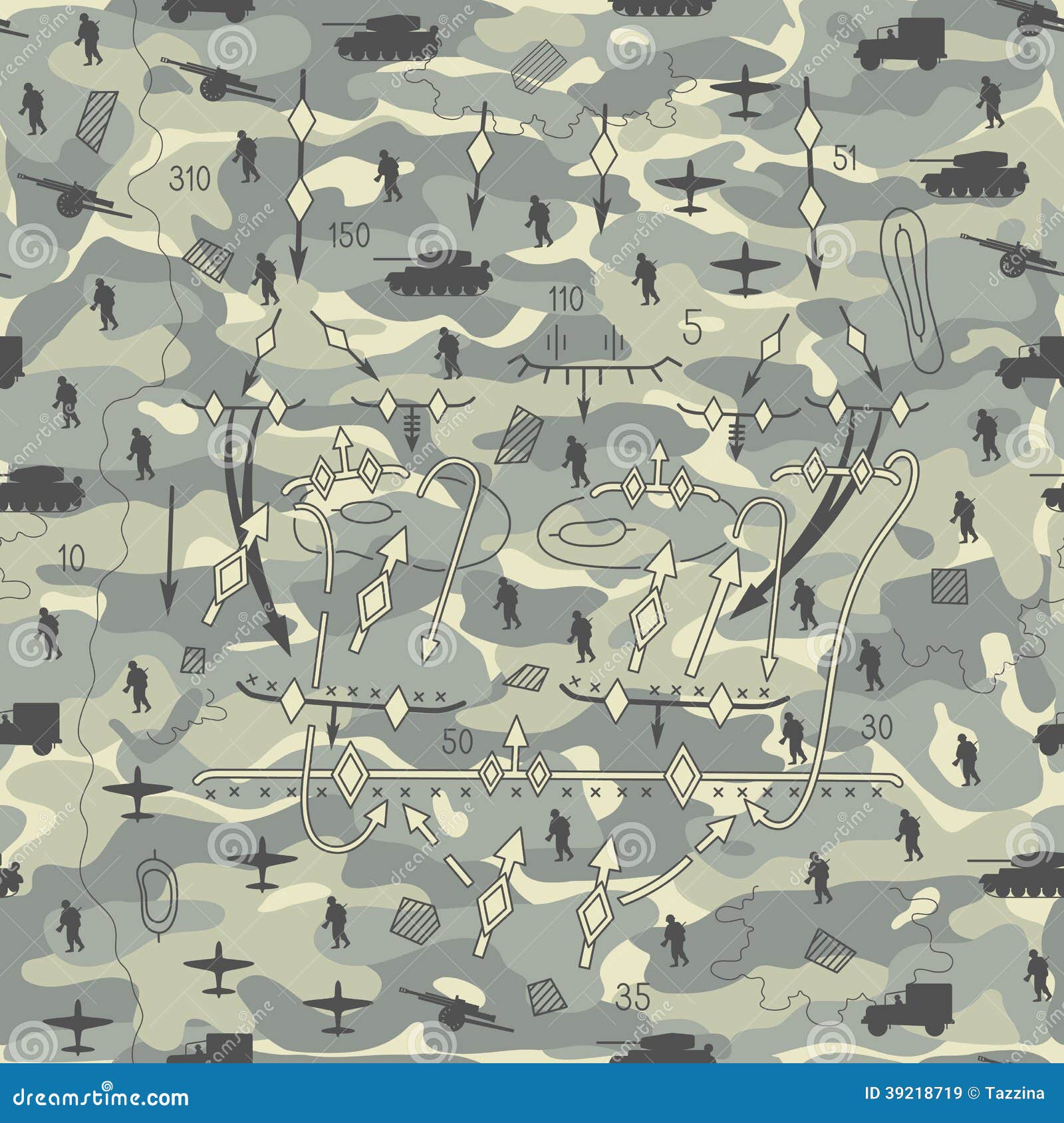 Seamless Military Pattern 04 Stock Vector - Illustration of figures ...