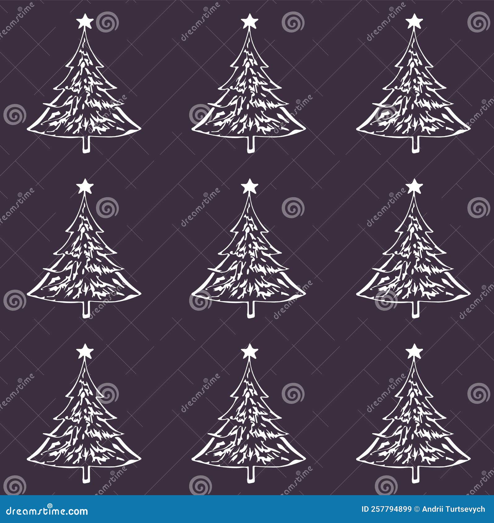 Seamless Minimalistic Vector Christmas Pattern with Christmas Trees ...