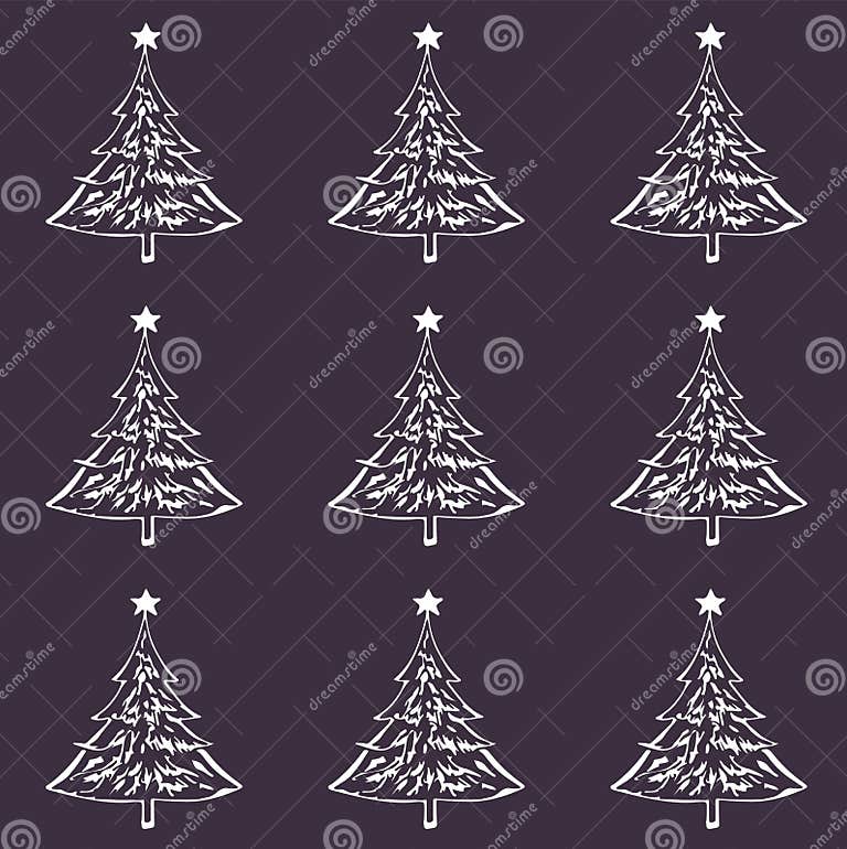Seamless Minimalistic Vector Christmas Pattern with Christmas Trees ...