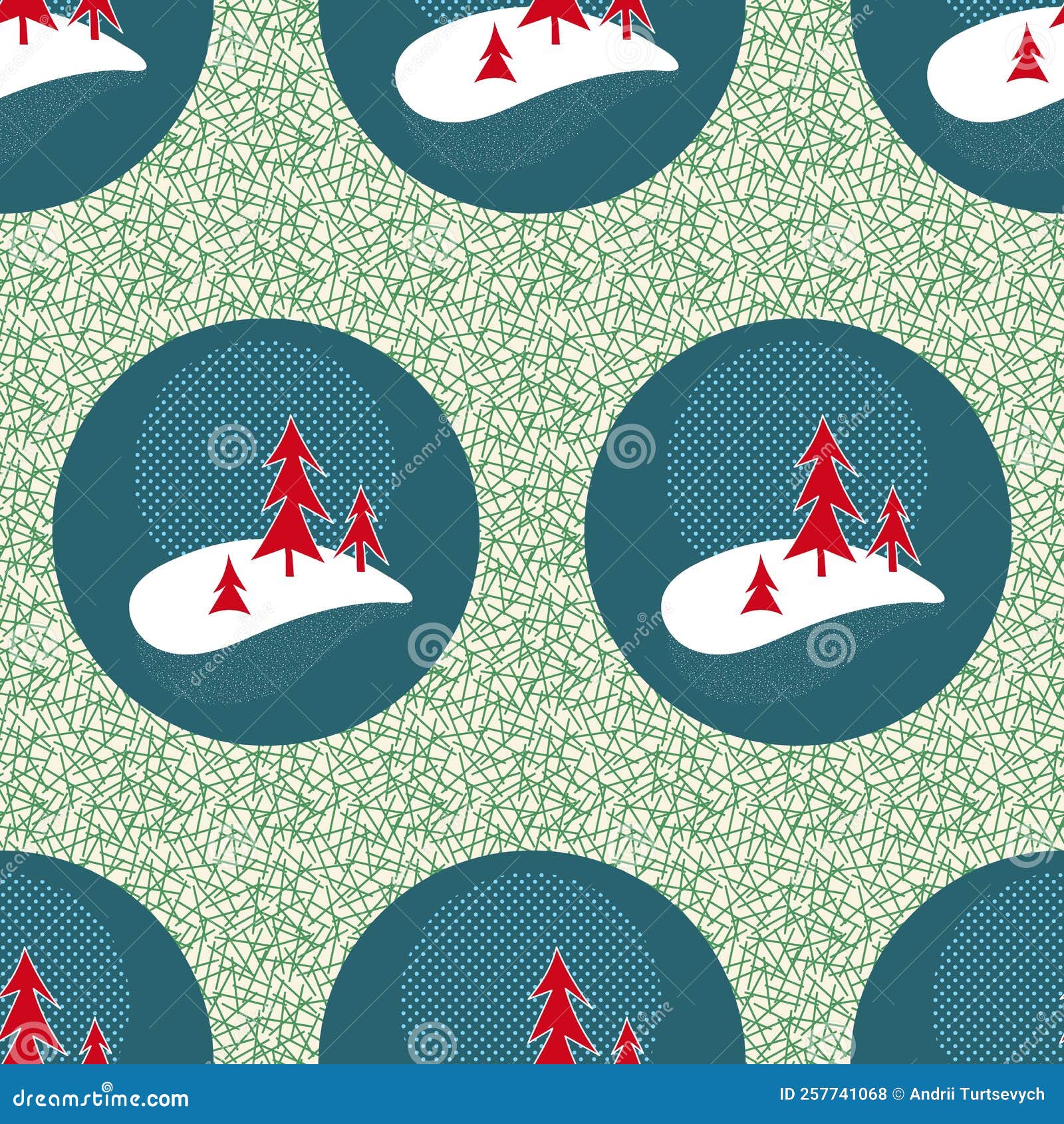 Seamless Minimalistic Vector Christmas Pattern with Christmas Trees ...