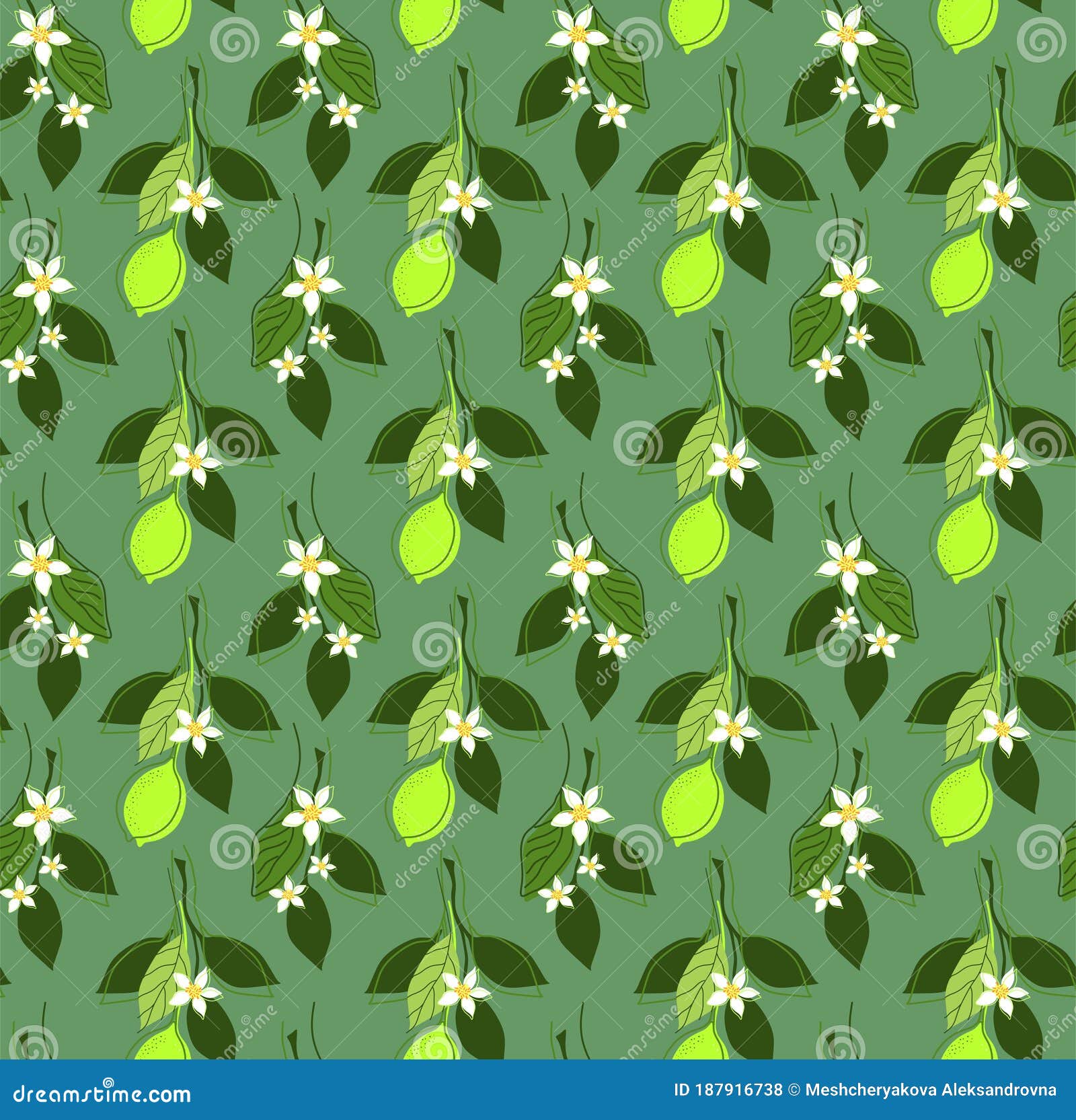 SEAMLESS MINT BACKGROUND with BRANCHES of FRESH LIME Stock Vector ...