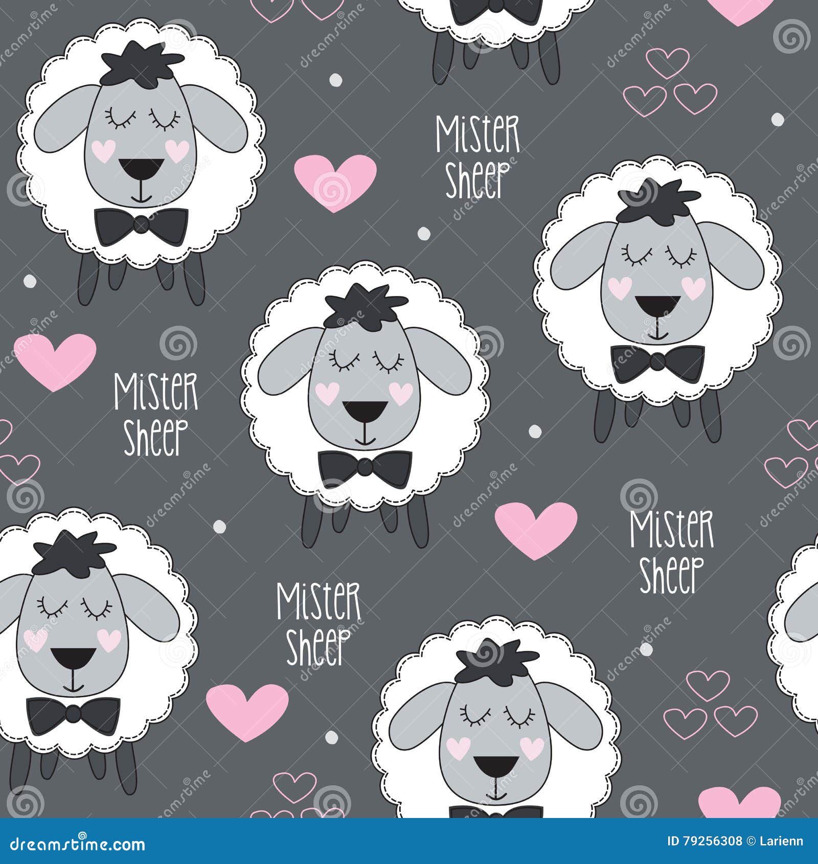 Seamless Mister Sheep Lamb Pattern Vector Illustration Stock Vector ...
