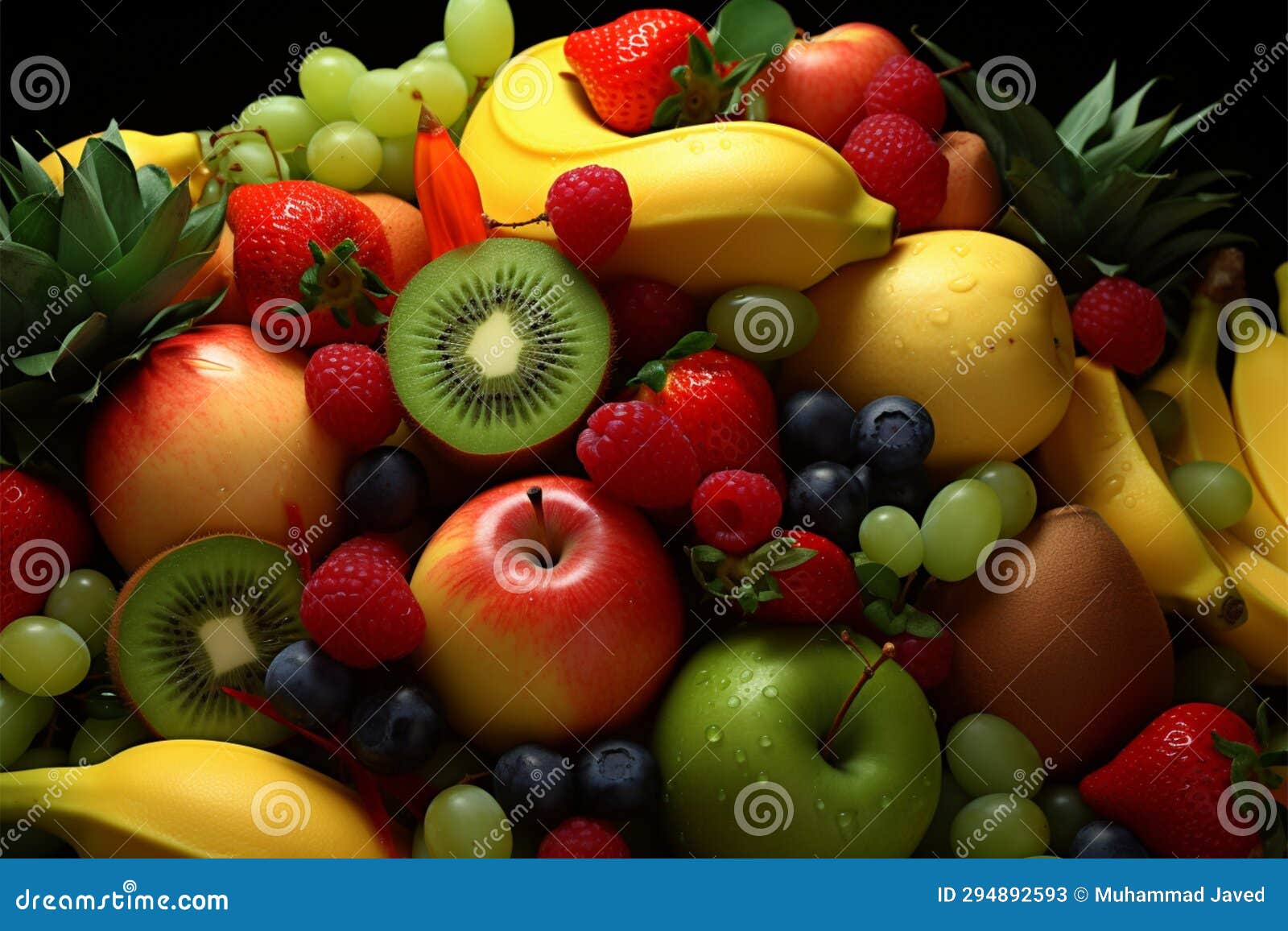 Seamless Mix of 3D Fruits, with a Dynamic and Fresh Look Stock ...