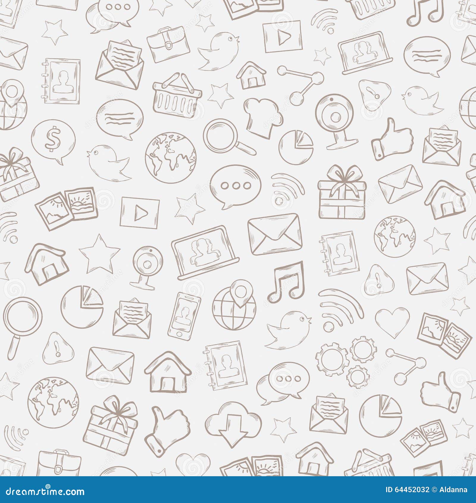 Seamless Mobile Apps Pattern Stock Vector - Illustration of background ...