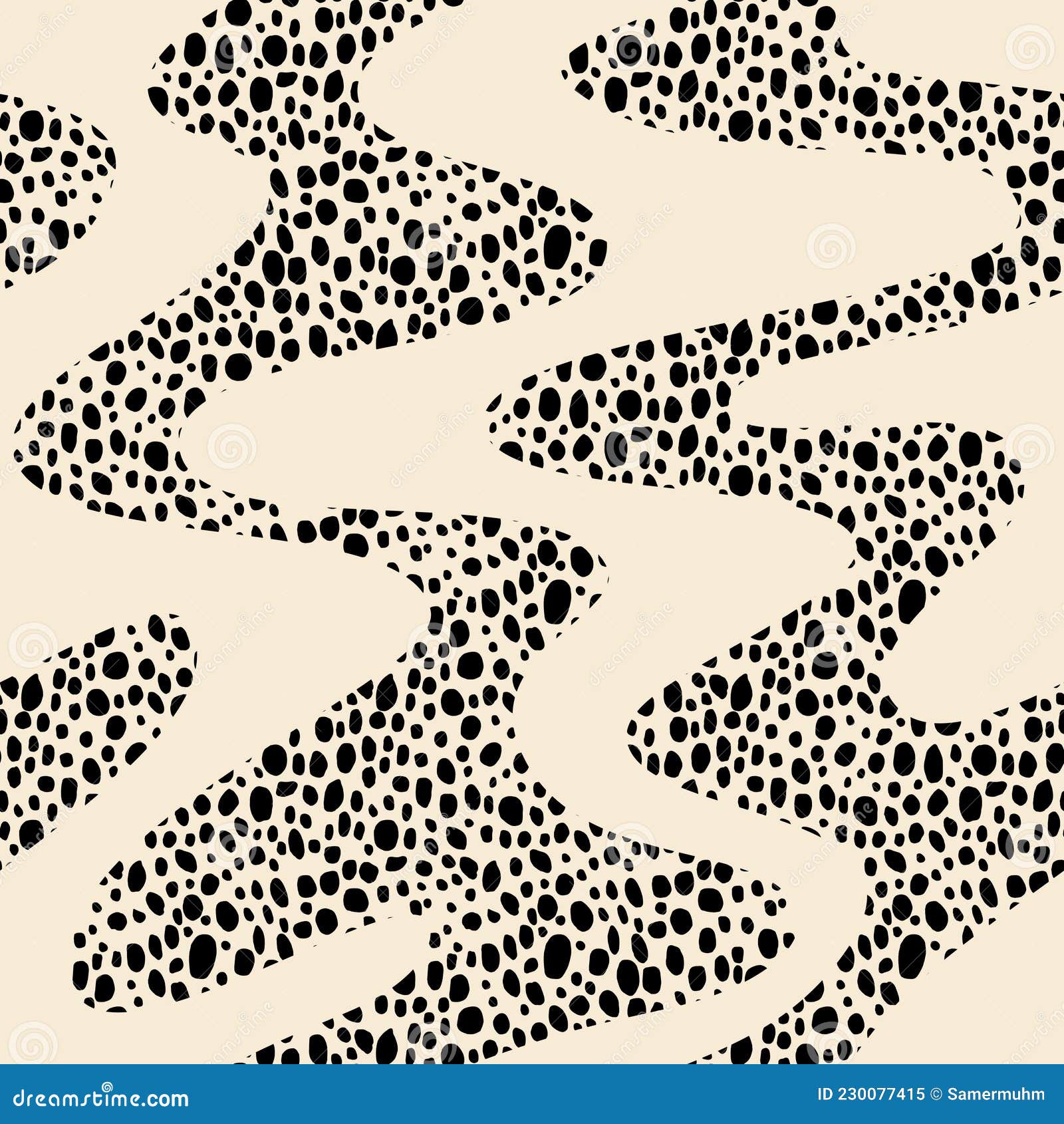 Seamless Modern Abstract Pattern, Curved Lines with Small Circles Ready ...